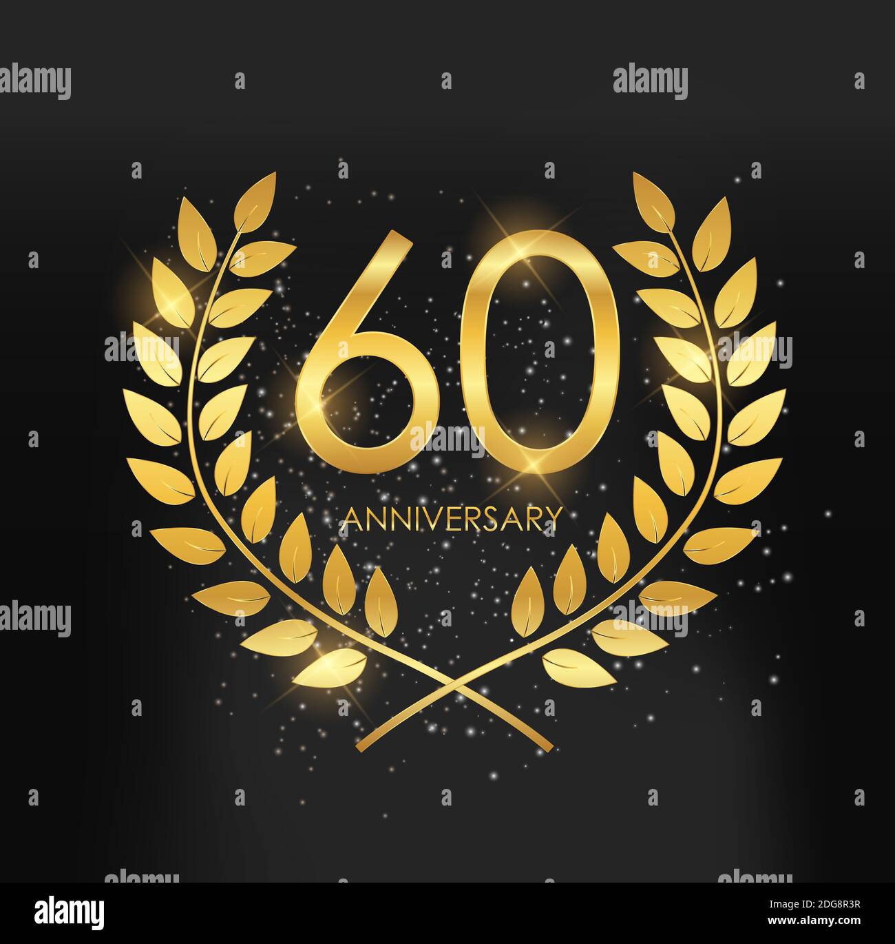 Modèle logo 60 ans Illustration anniversaire Photo Stock - Alamy