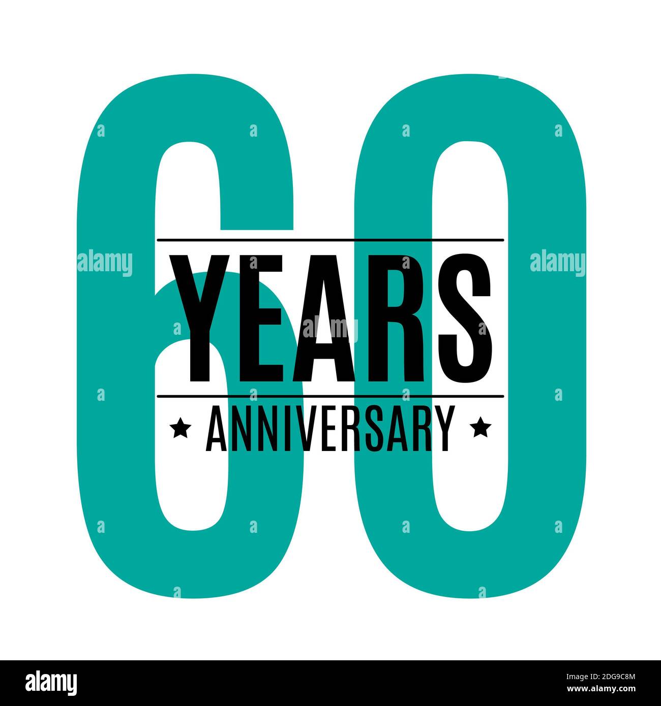 Modèle logo 60 ans Illustration anniversaire Photo Stock - Alamy