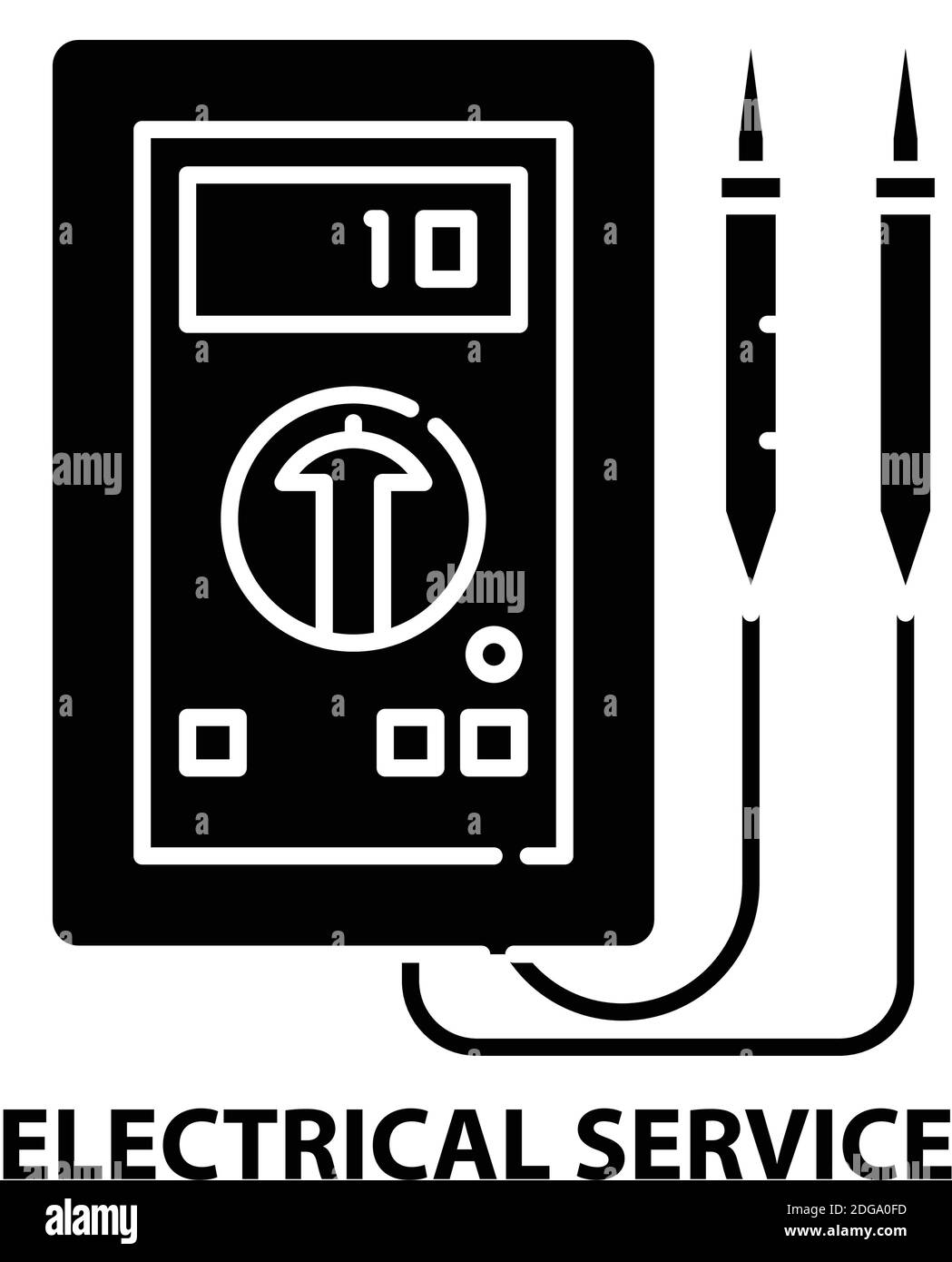 icône de symbole de service électrique, signe vectoriel noir avec ...