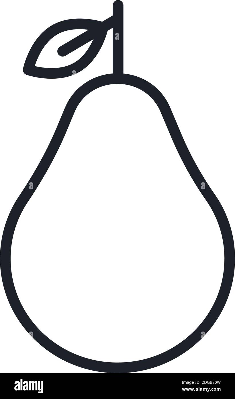 Icône poire. Icône linéaire vectorielle, contour, forme, contour isolé ...