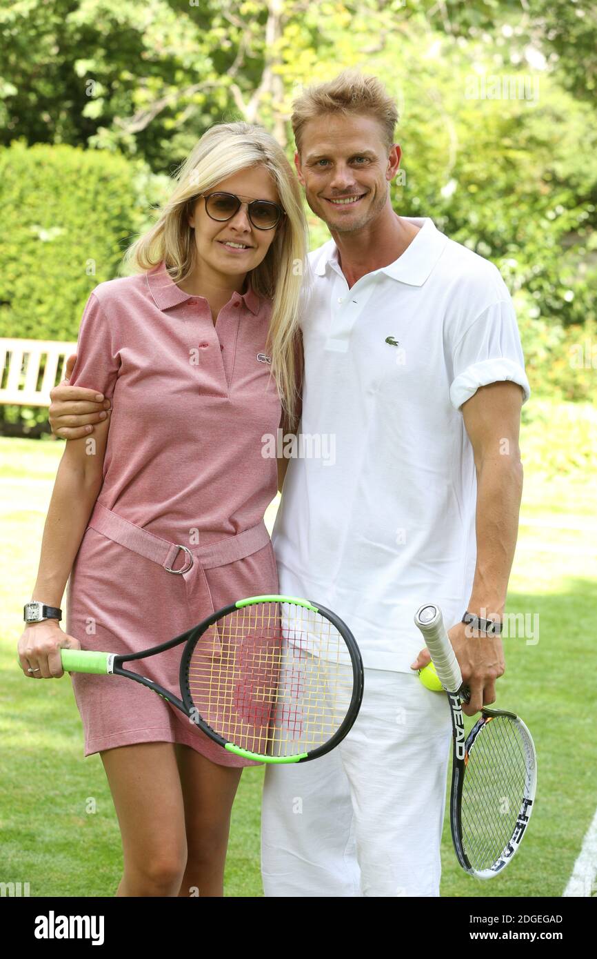 Exclusive - Carine Galli et Arnaud Lemaire lors du tournoi de tennis des 'personnalités engagés ...