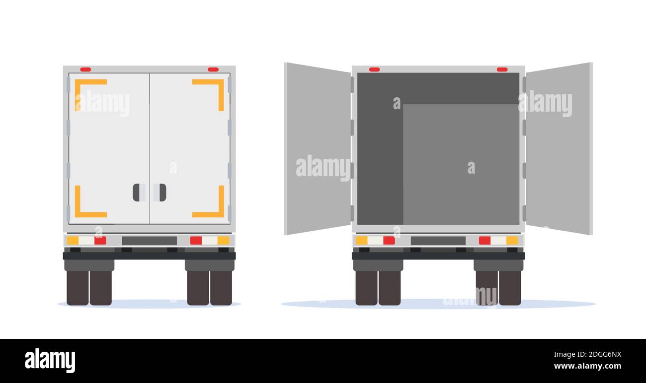 Vue arrière de la remorque du camion Image Vectorielle Stock - Alamy