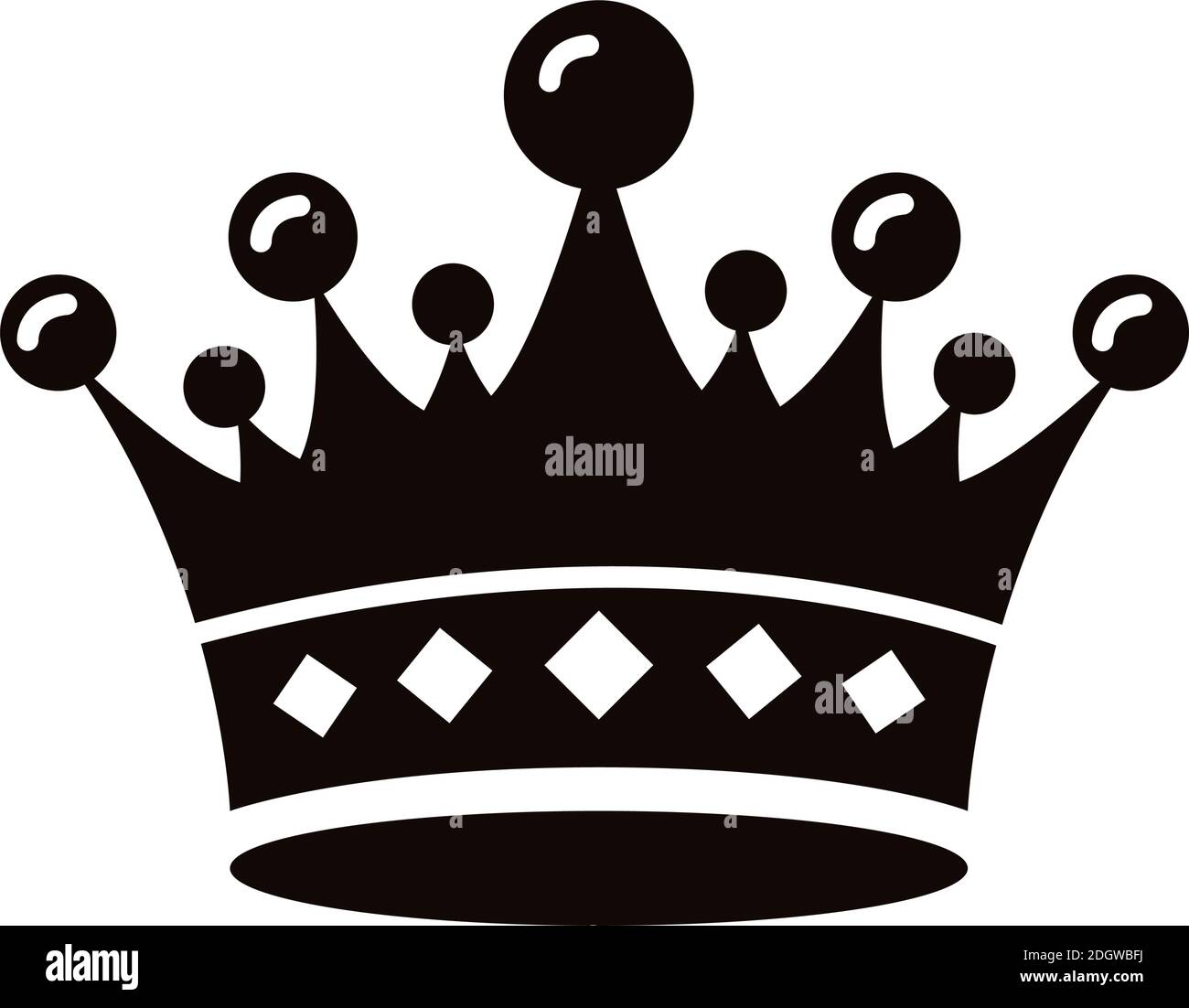 couronne queen style royal silhouette icône vecteur illustration Image ...