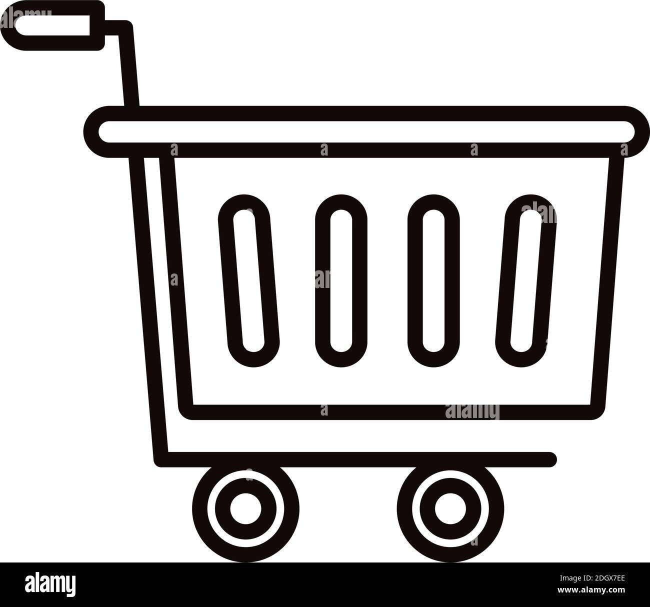 panier plastique supermarché style ligne dessin vectoriel illustration ...