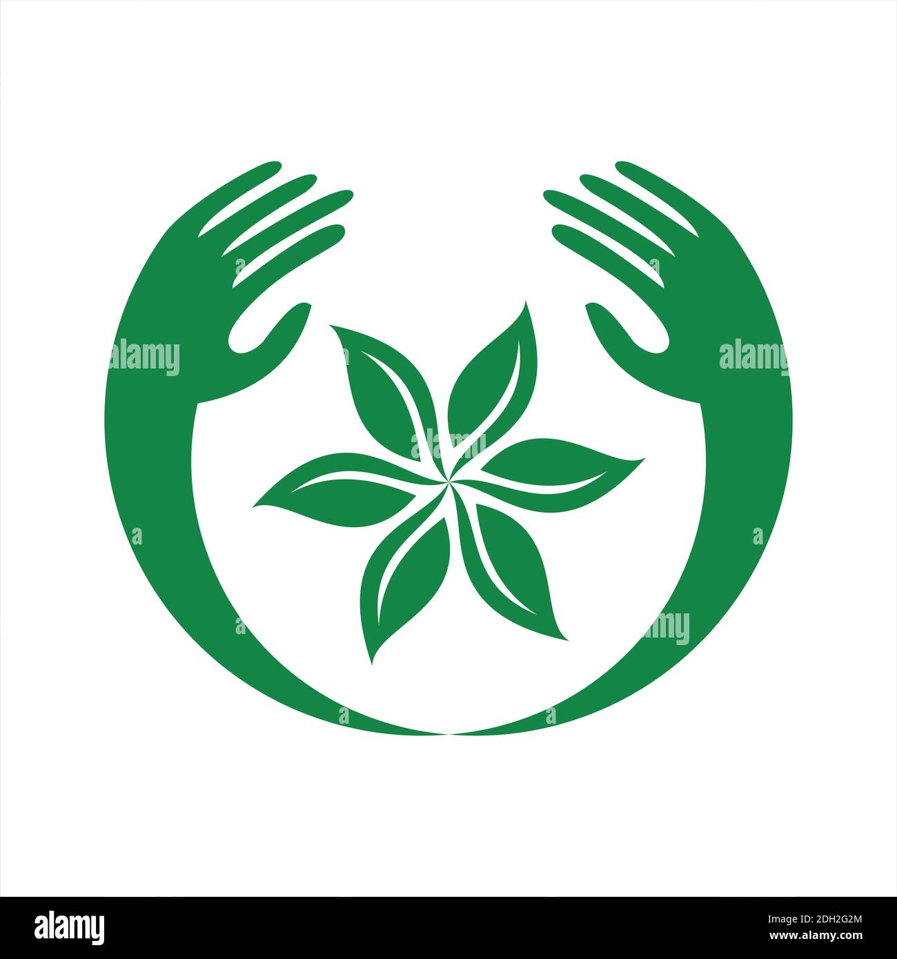 Logo main verte feuille Banque de photographies et d’images à haute ...