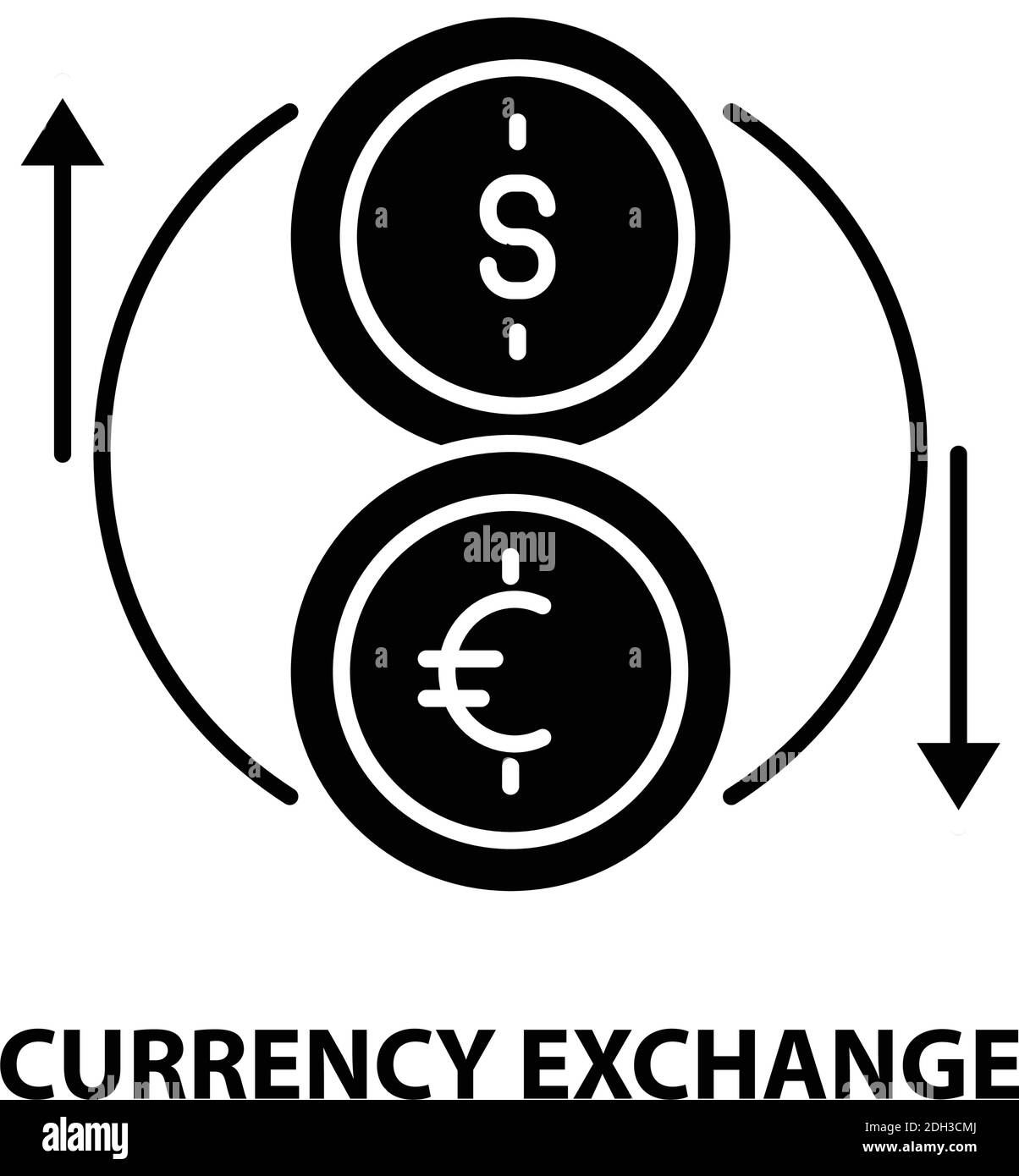 icône du symbole du change de devises, symbole vectoriel noir avec ...