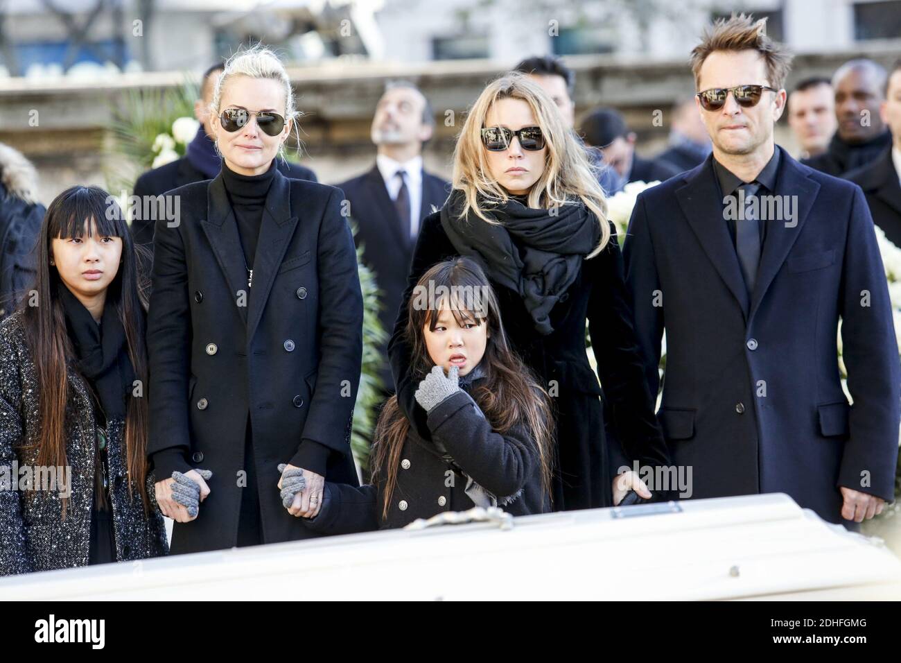 Laeticia Hallyday Joy et Jade, Laura Smet et David Hallyday lors de la ...