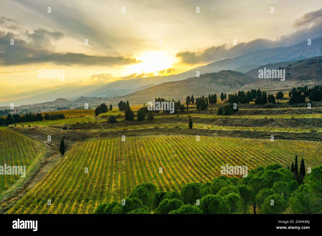 Photos aériennes de la vallée de la bekaa au Liban à l'automne Photo ...
