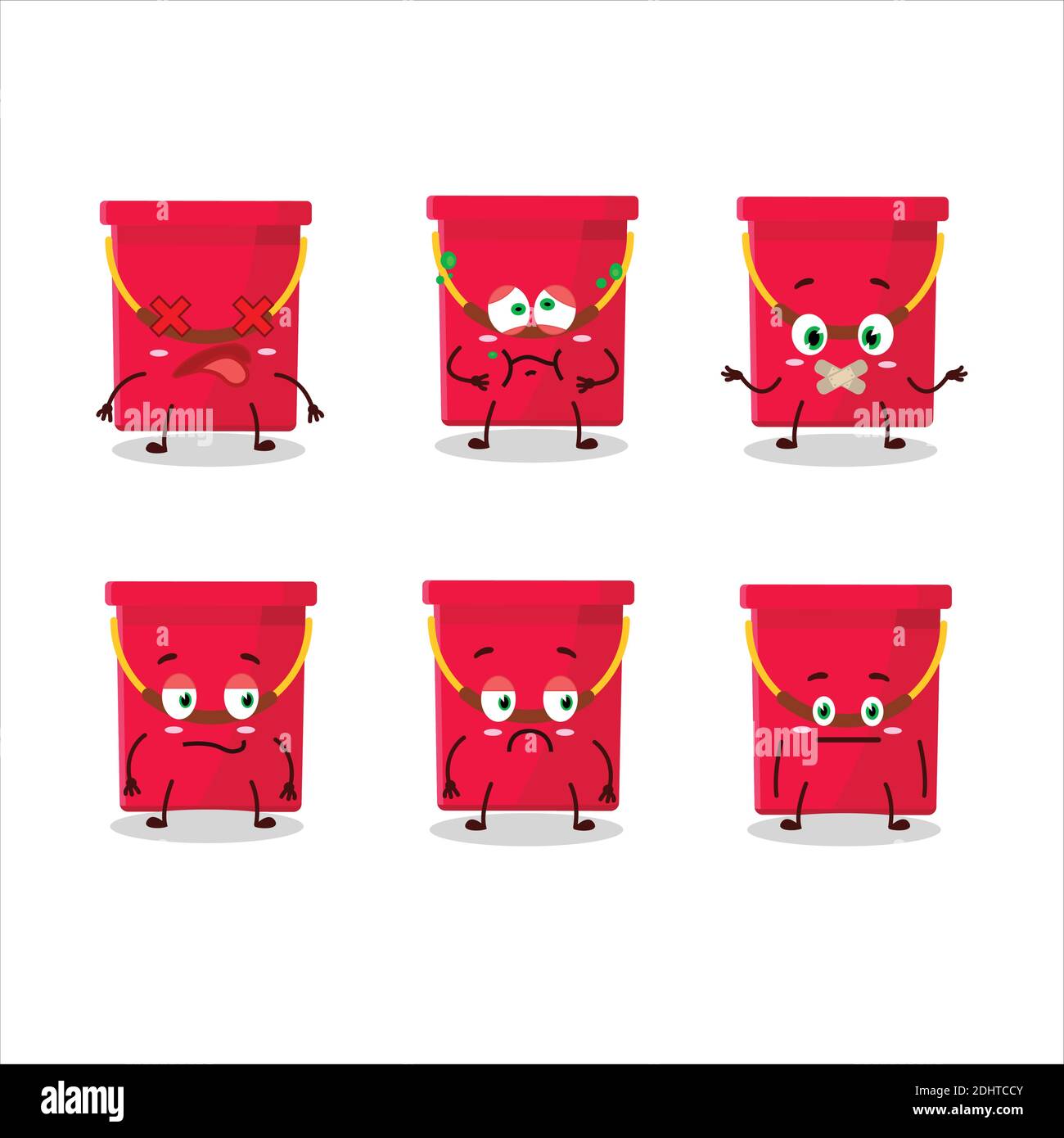 Personnage de dessin animé rouge avec expression de corde. Illustration ...