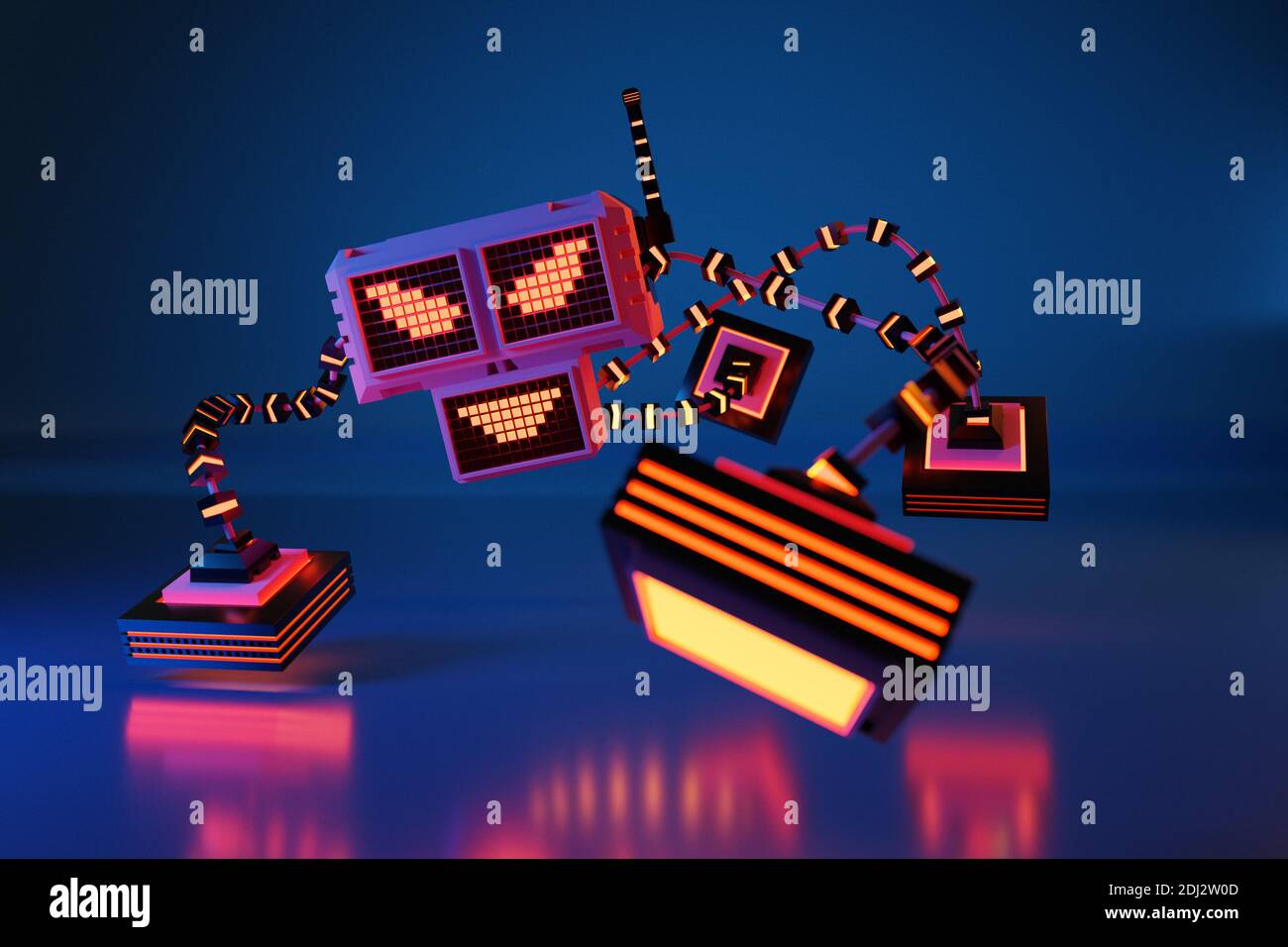 illustration 3d d'un robot qui ressemble à un animal avec quatre jambes ...