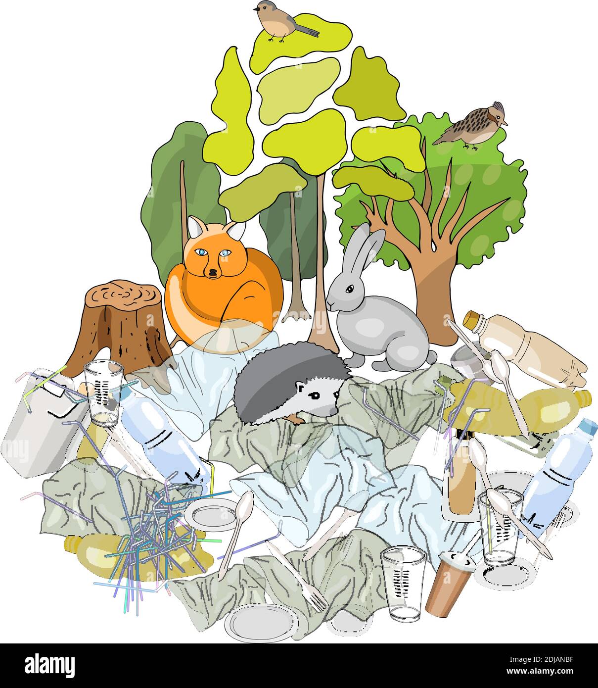 Pollution de l'environnement. Poubelle pleine. Déchets et déchets dans ...