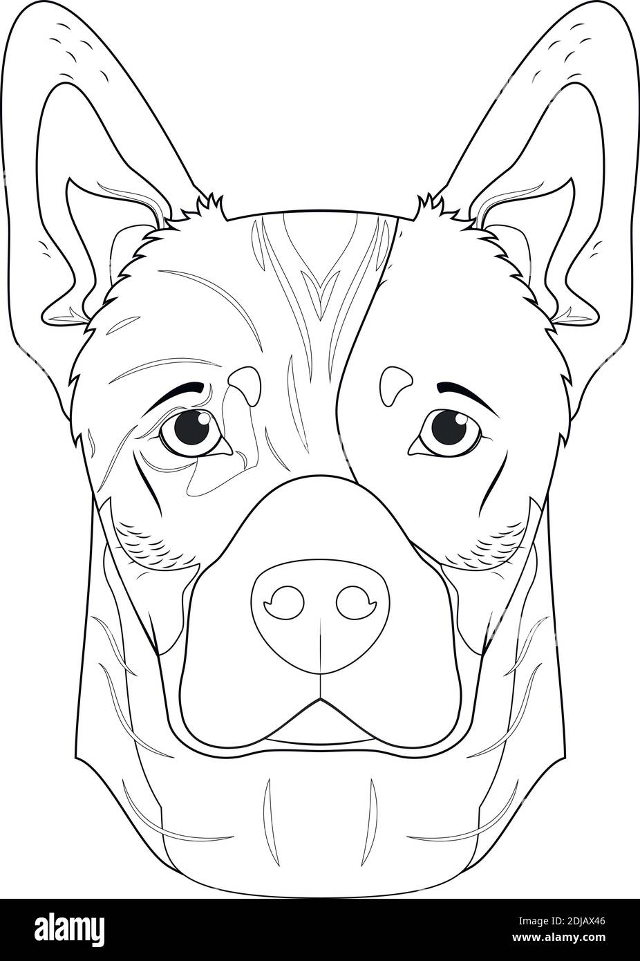 Illustration vectorielle de dessin animé à colorier pour chien de ...