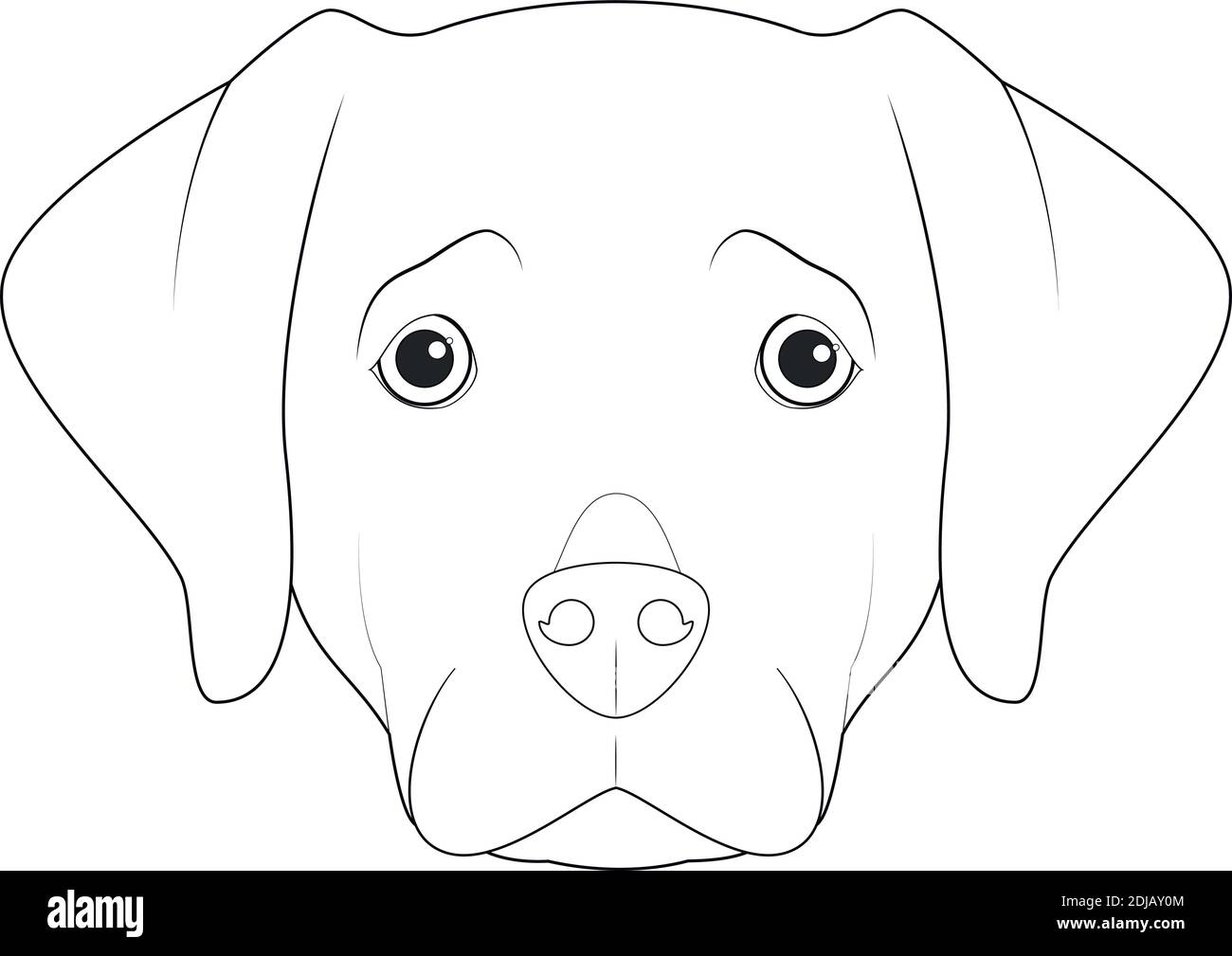 Labrador Retriever Dog Easy coloriage dessin animé illustration ...