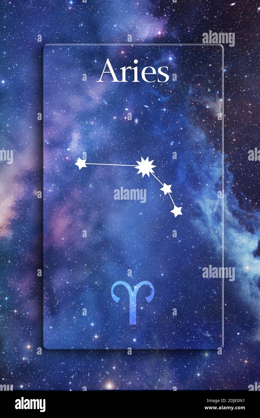 Symbole d'astrologie et constellation du signe du zodiaque d'Bélier ...