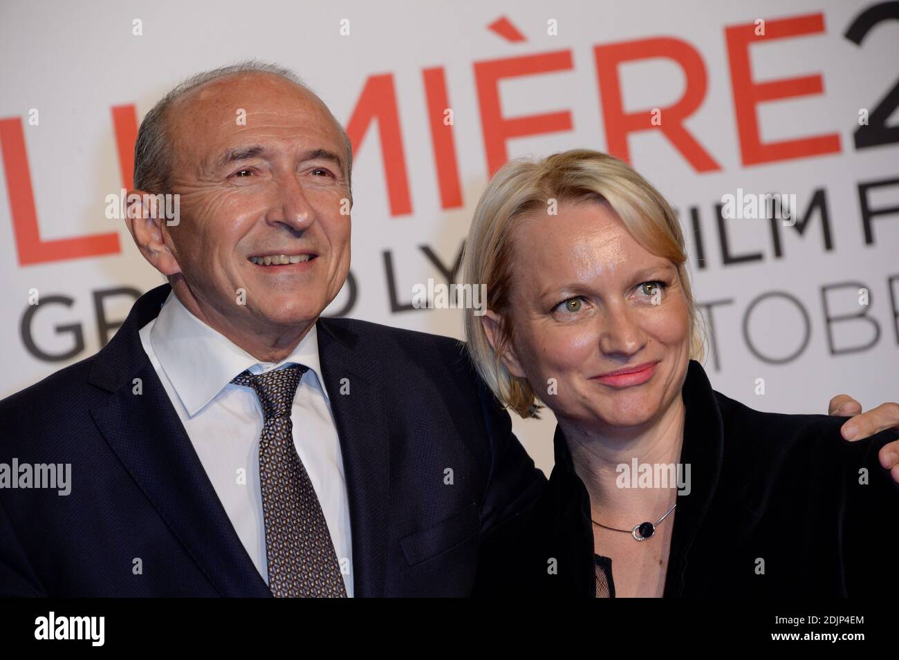 Le maire de Lyon, Gérard Collomb, et sa femme, Caroline, lors de la ...