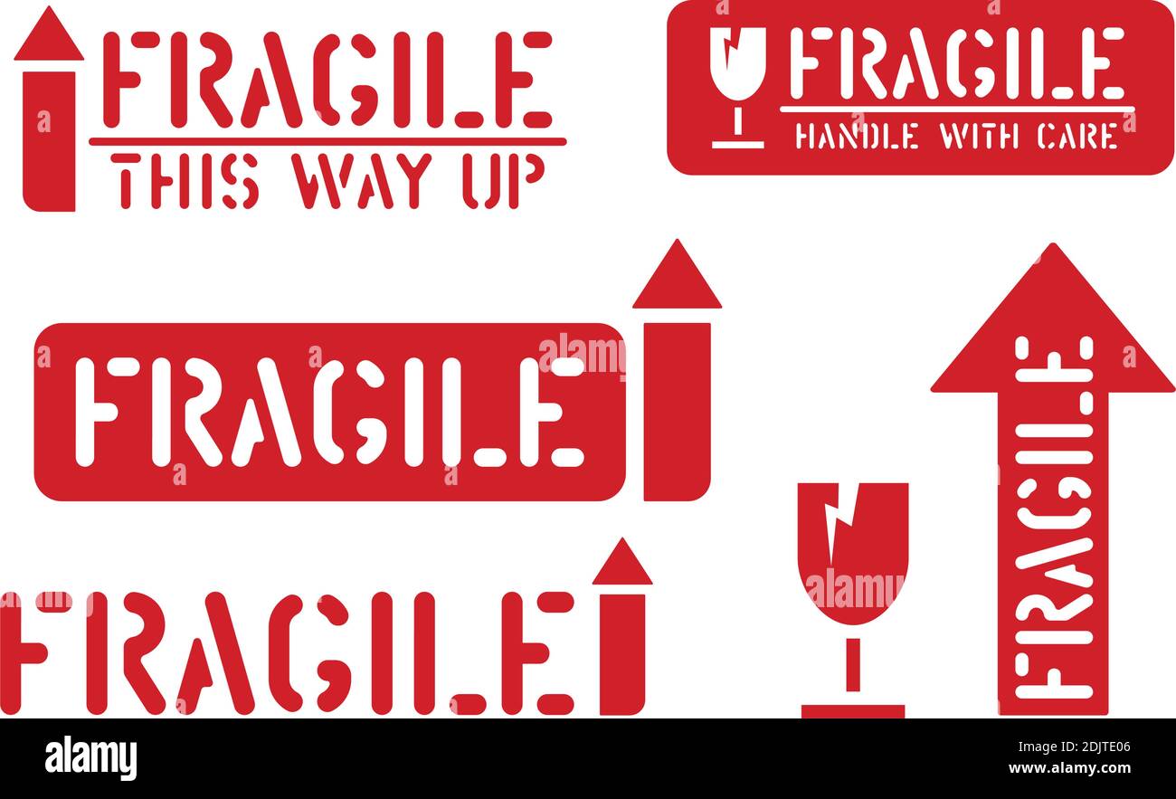 Fragile, vers le haut, manipuler avec l'affiche de la boîte d'entretien ...