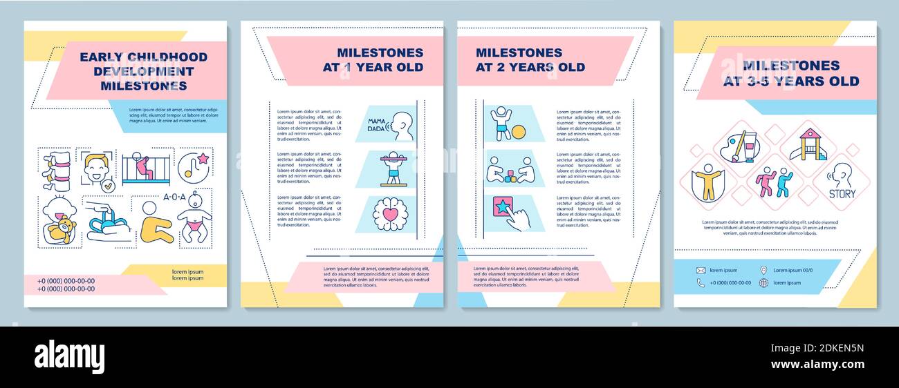 Developmental milestones brochure template. Early childhood. Flyer ...