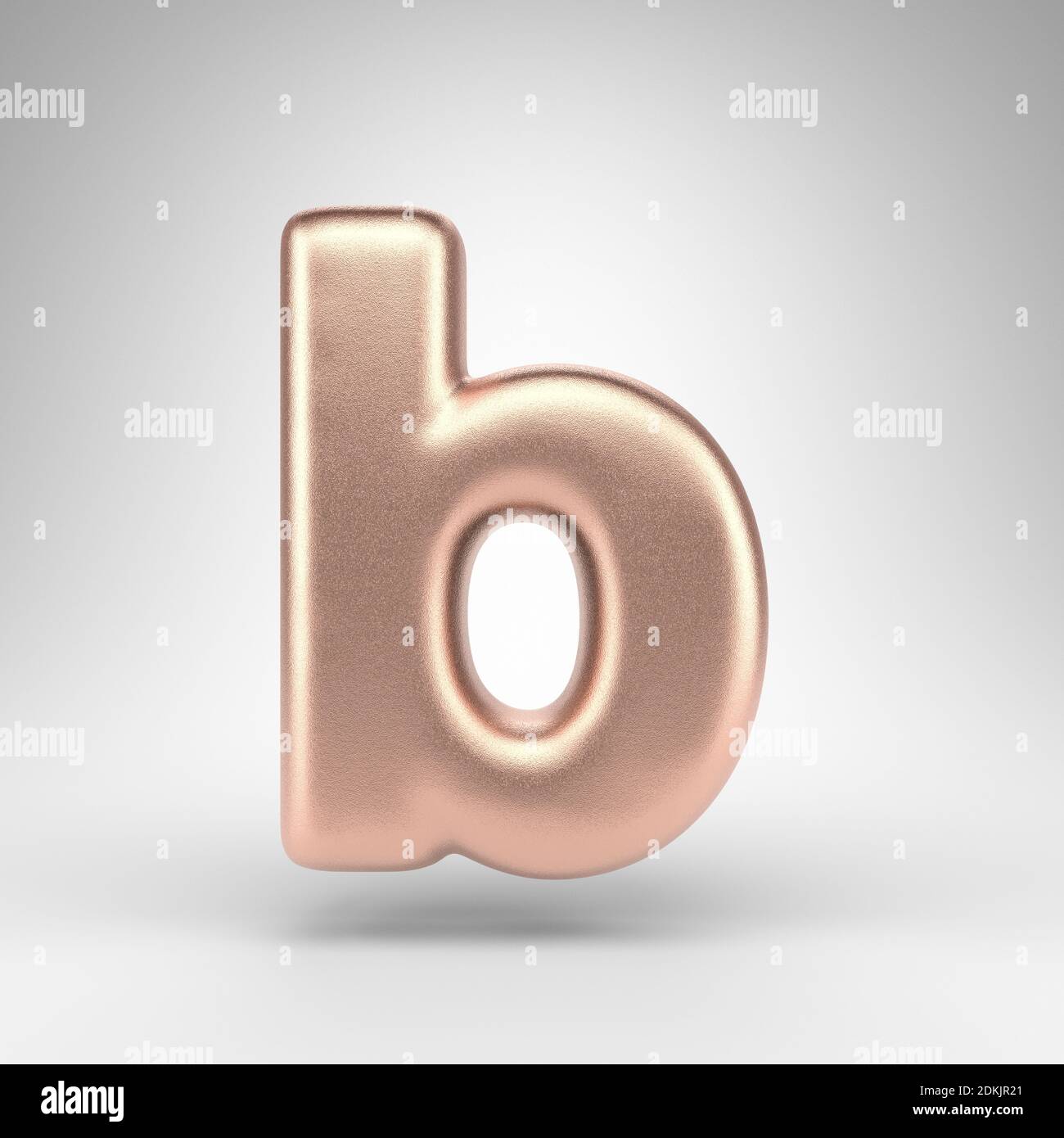 Lettre B minuscule sur fond blanc. Police de rendu 3D en cuivre mat ...