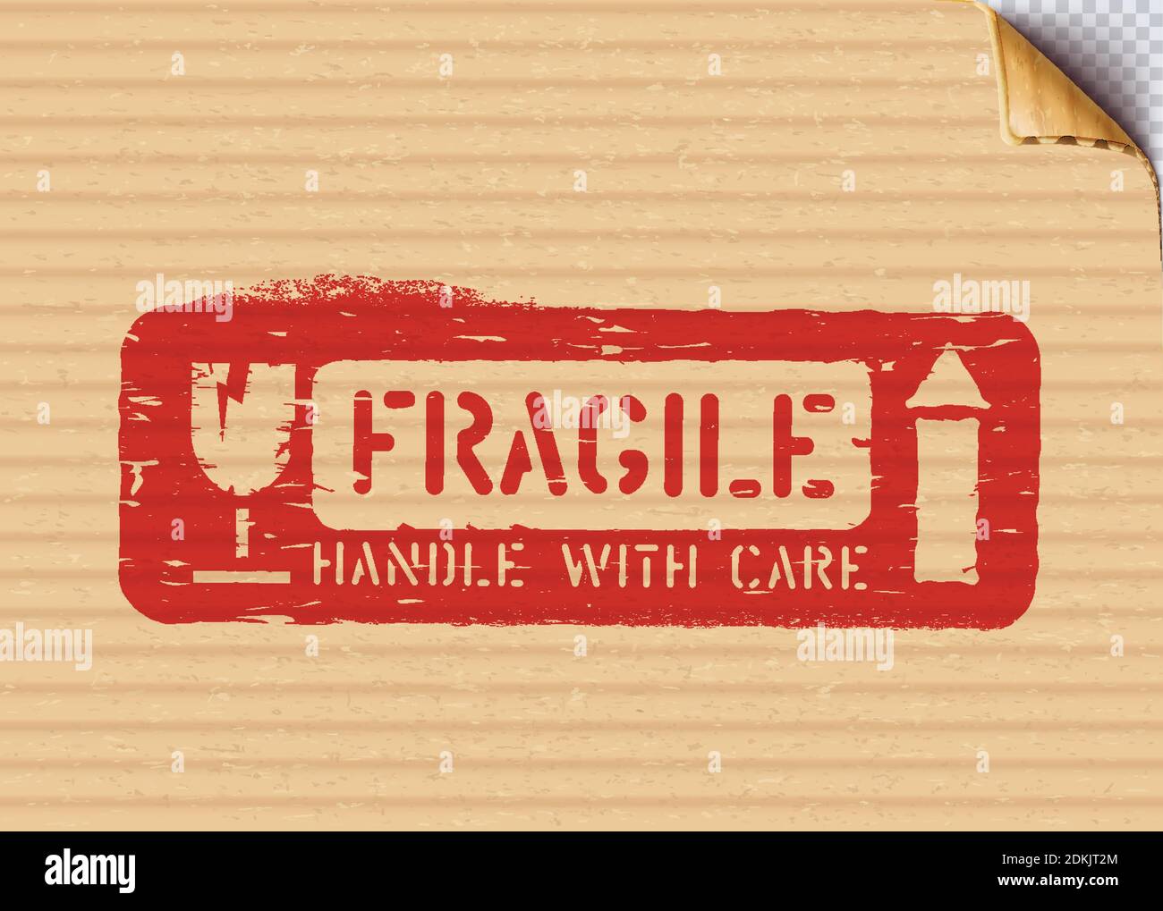 Grafez l'affiche fragile sur la boîte en carton pour la logistique ou ...