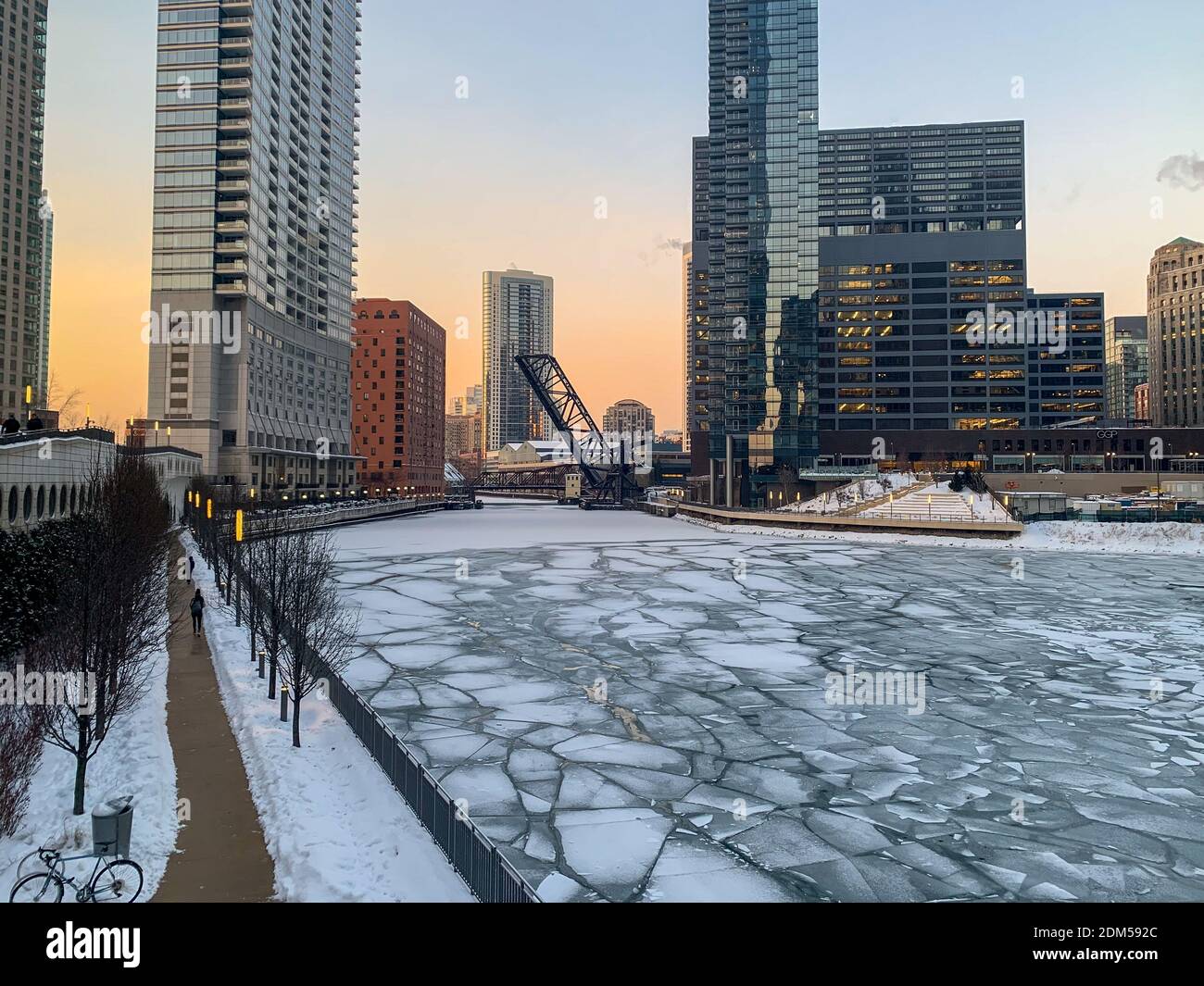 Chicago river ice winter Banque de photographies et d’images à haute ...