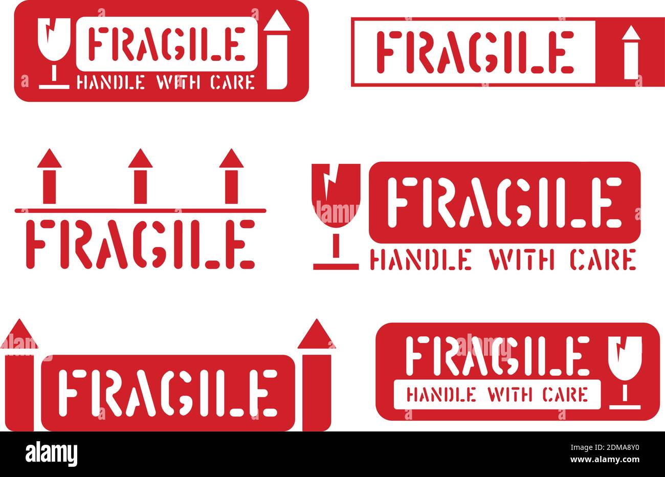 Fragile stickers Banque d'images vectorielles - Alamy