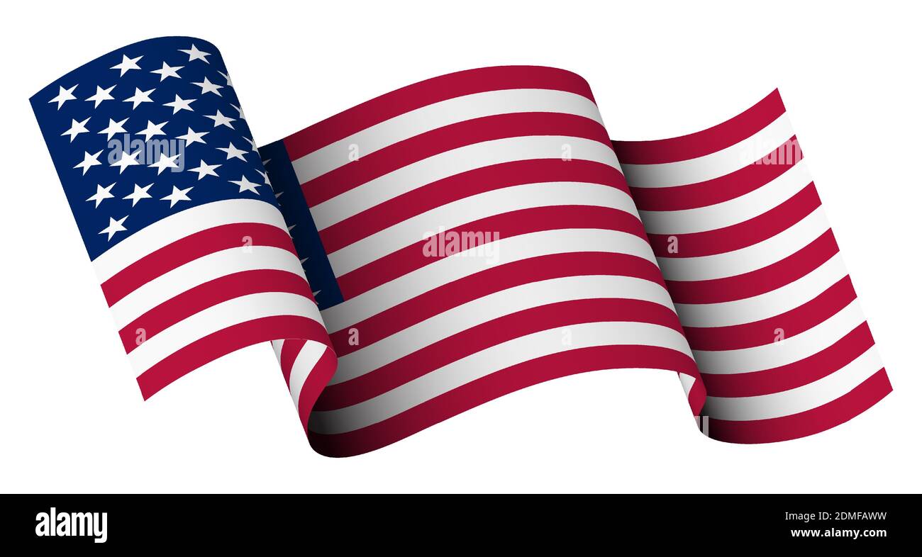 Drapeau américain en mouvement, flottant dans le vent sur fond ...