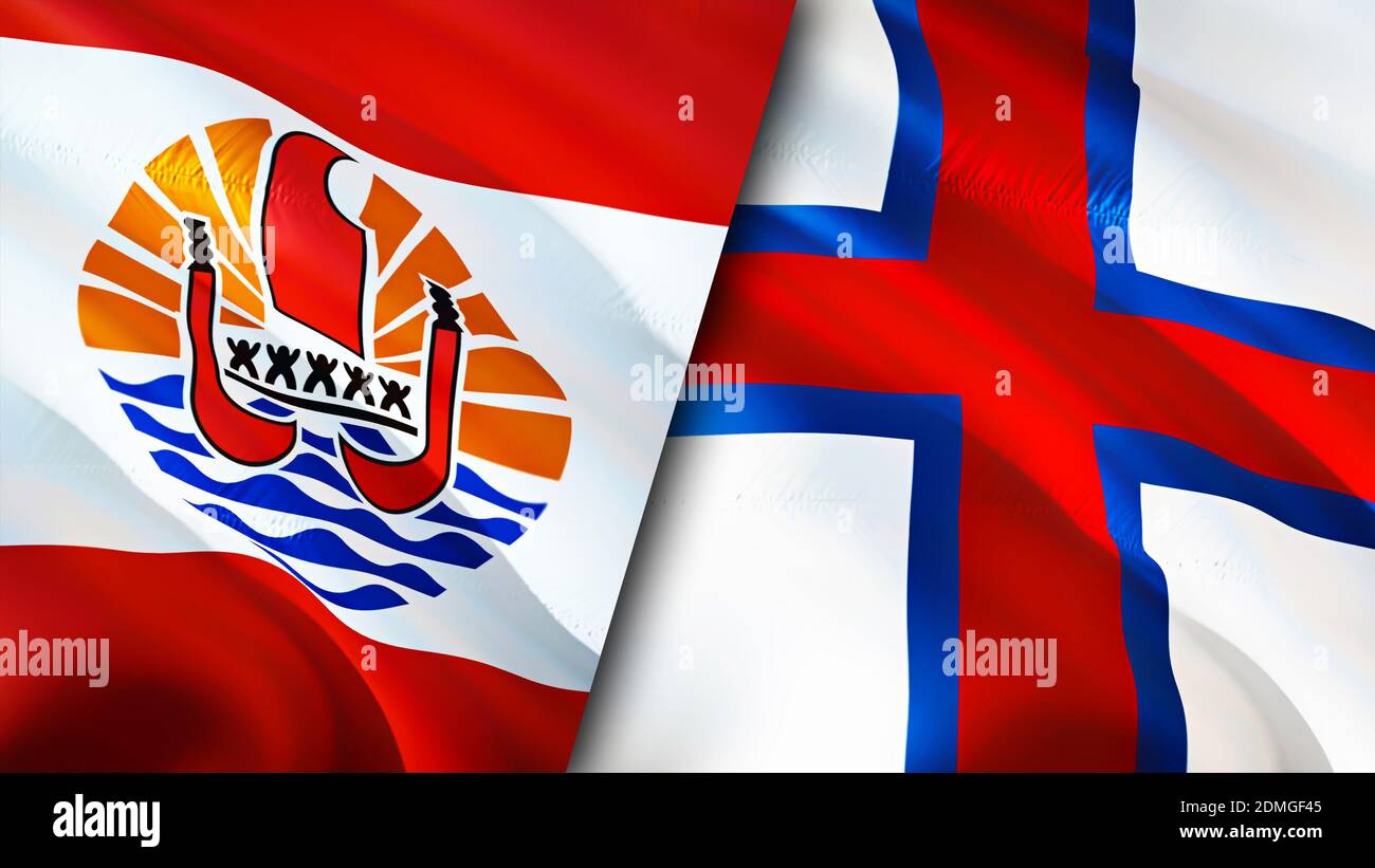 Drapeaux de la Polynésie française et des îles Féroé. Motif drapeau en ...