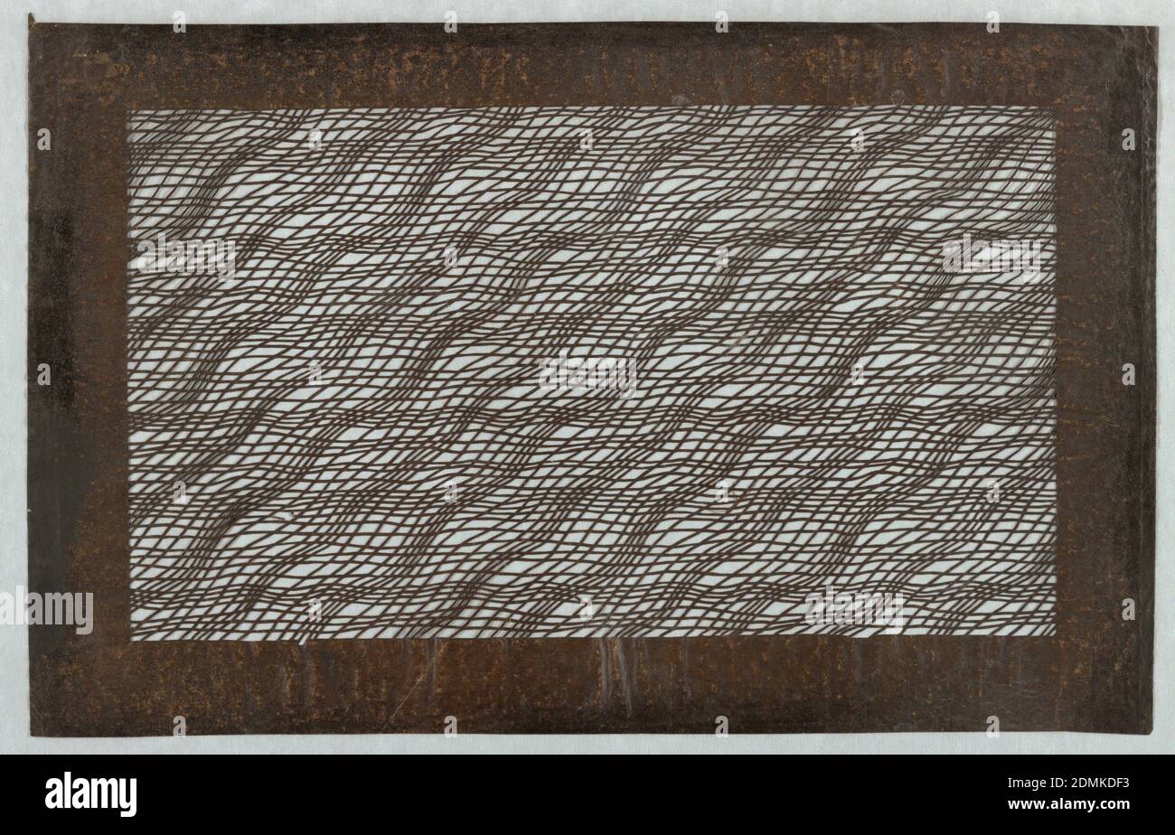 Undulating Lattice Motif, Mulberry paper (kozo washi) treated with ...