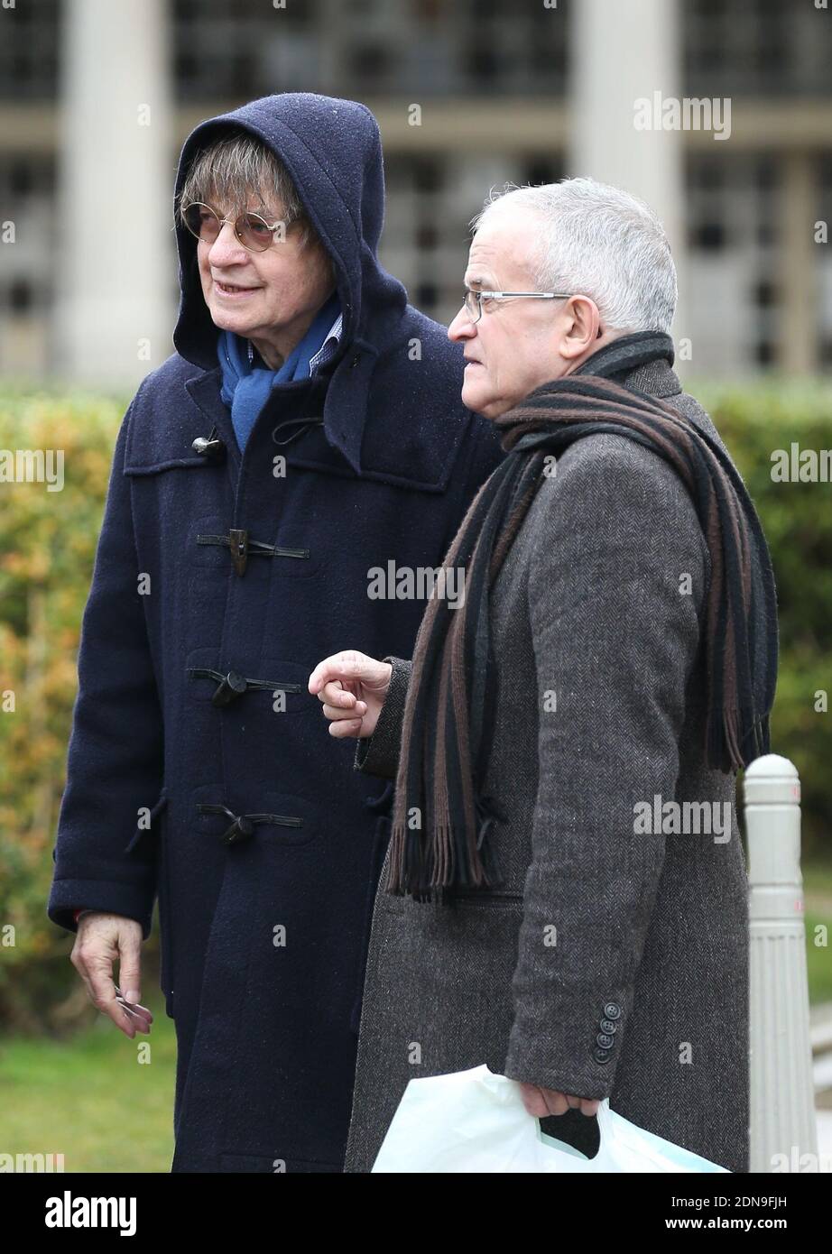 Cabu attending the funeral ceremony for French writer and cartoonist ...