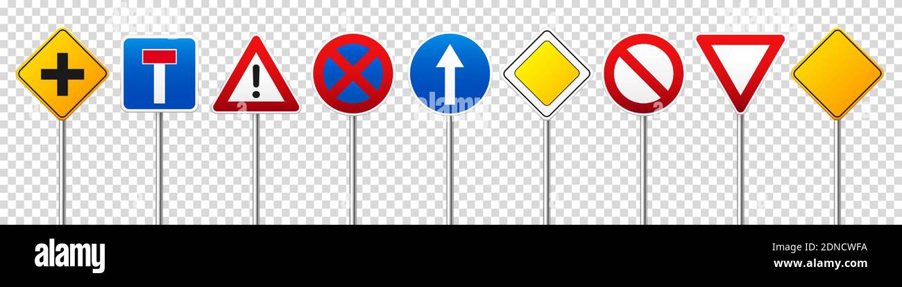 La route les panneaux de signalisation routière. Le contrôle de la ...