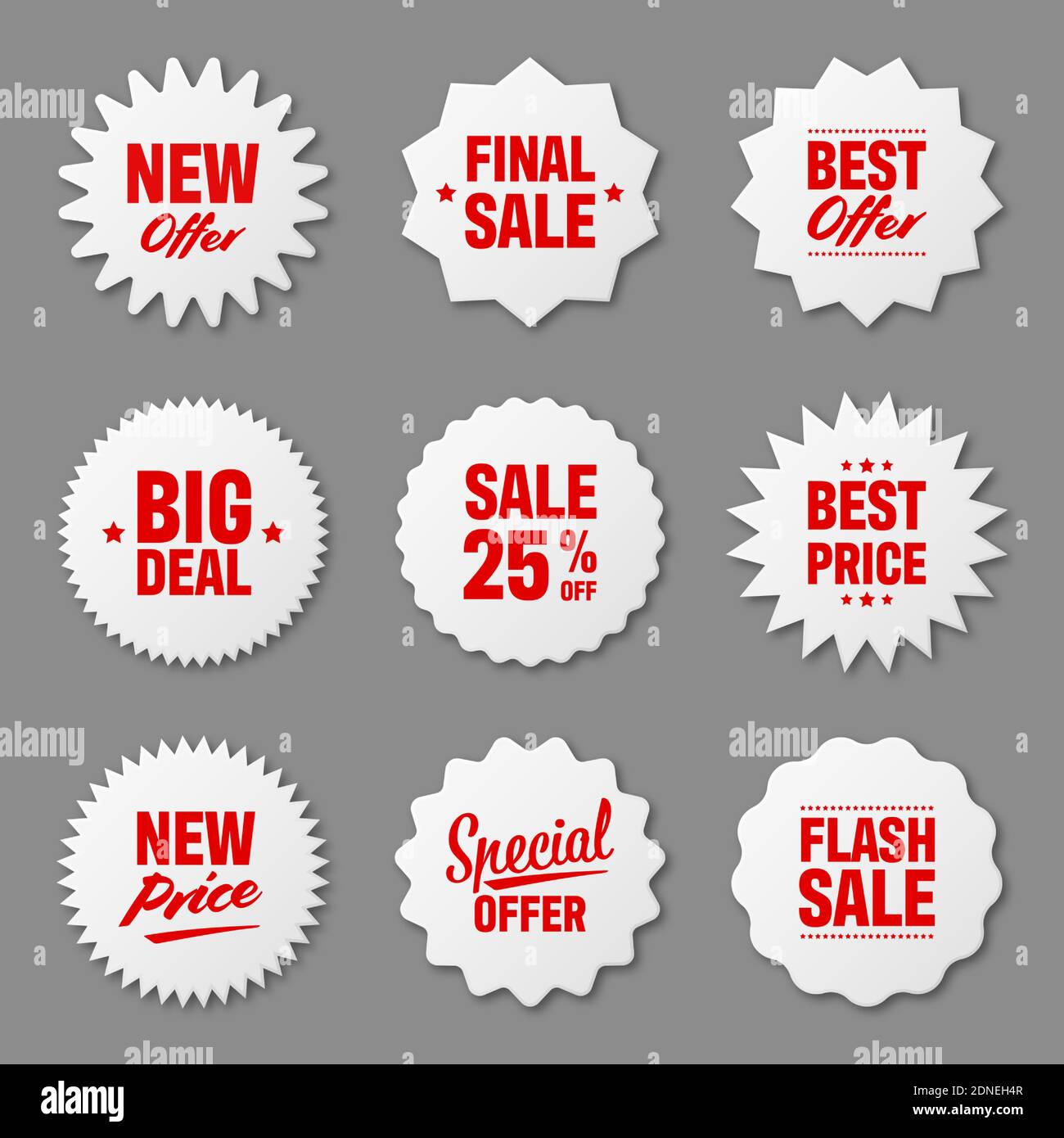 Collection réaliste de prix. Offre spéciale ou étiquette de réduction ...