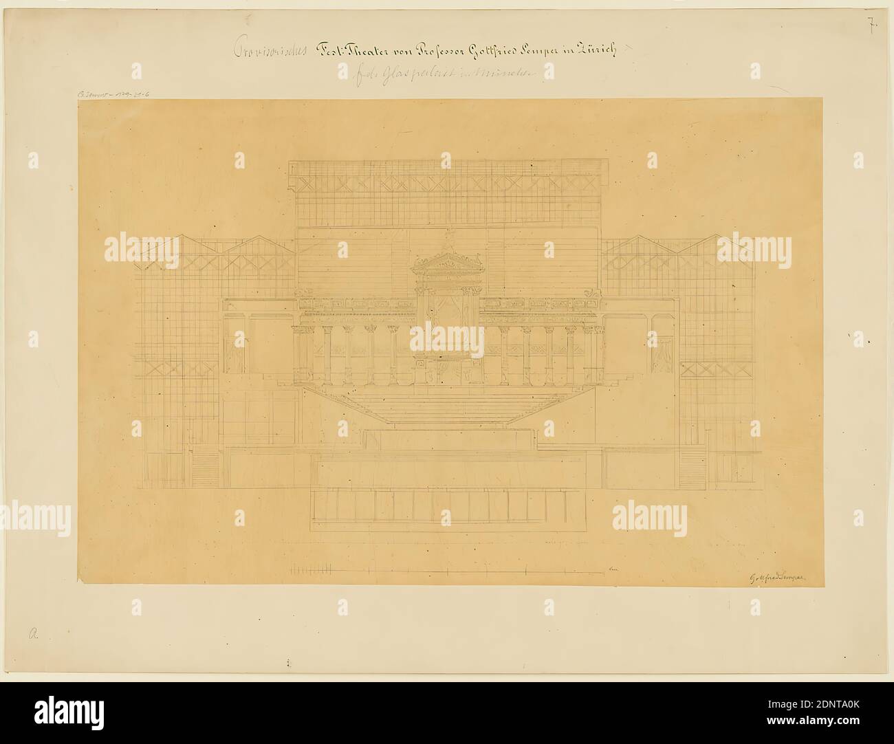Gottfried Semper, design for the provisional Richard Wagner Festival ...