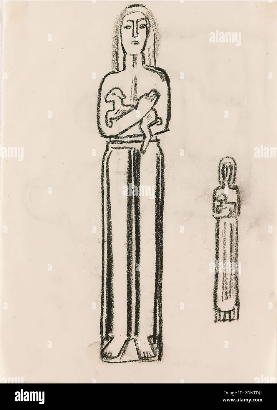 Gustav Heinrich Wolff, femme avec petit agneau (Artemis Locheia ...