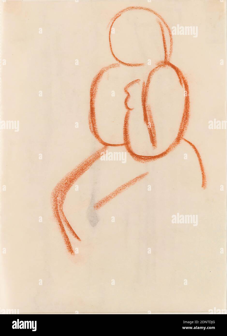 Gustav Heinrich Wolff, croquis d'une personne assise (dessin de la ...