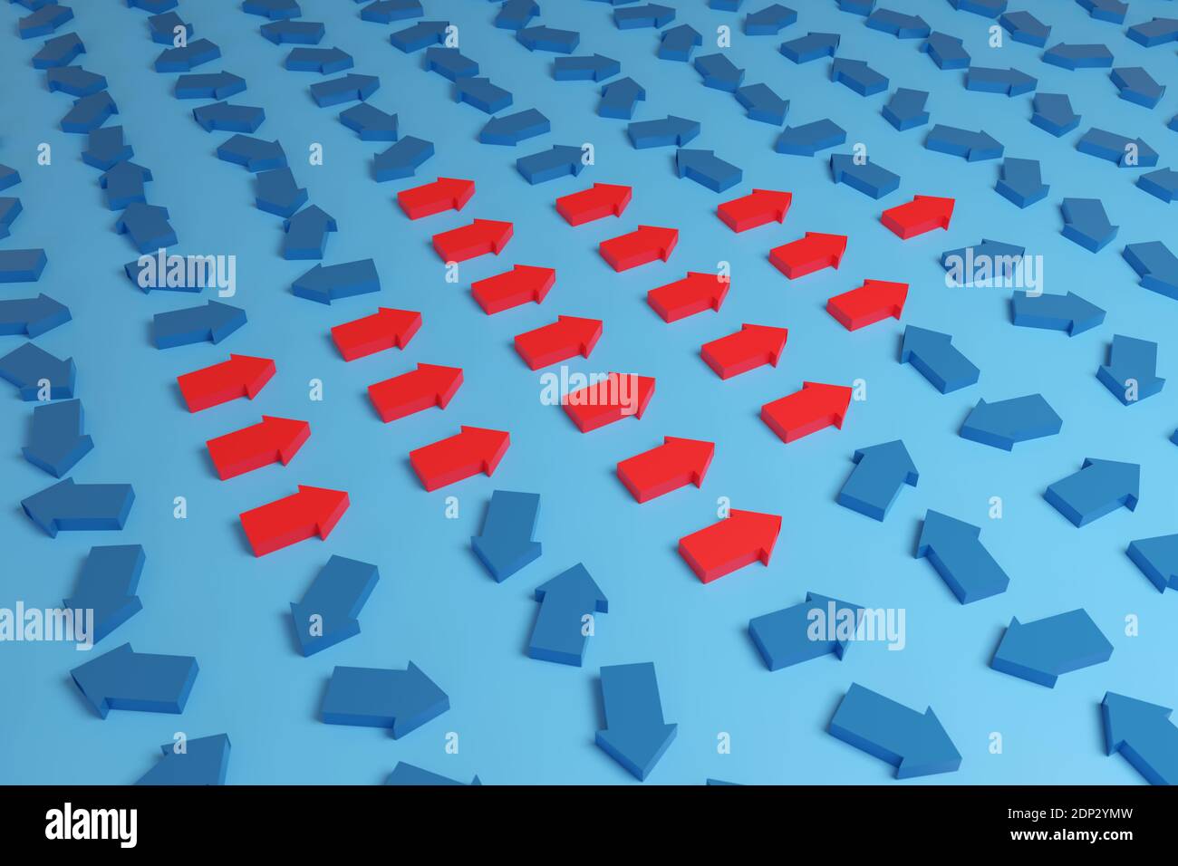 Les petites flèches rouges pointant dans la même direction forment une ...