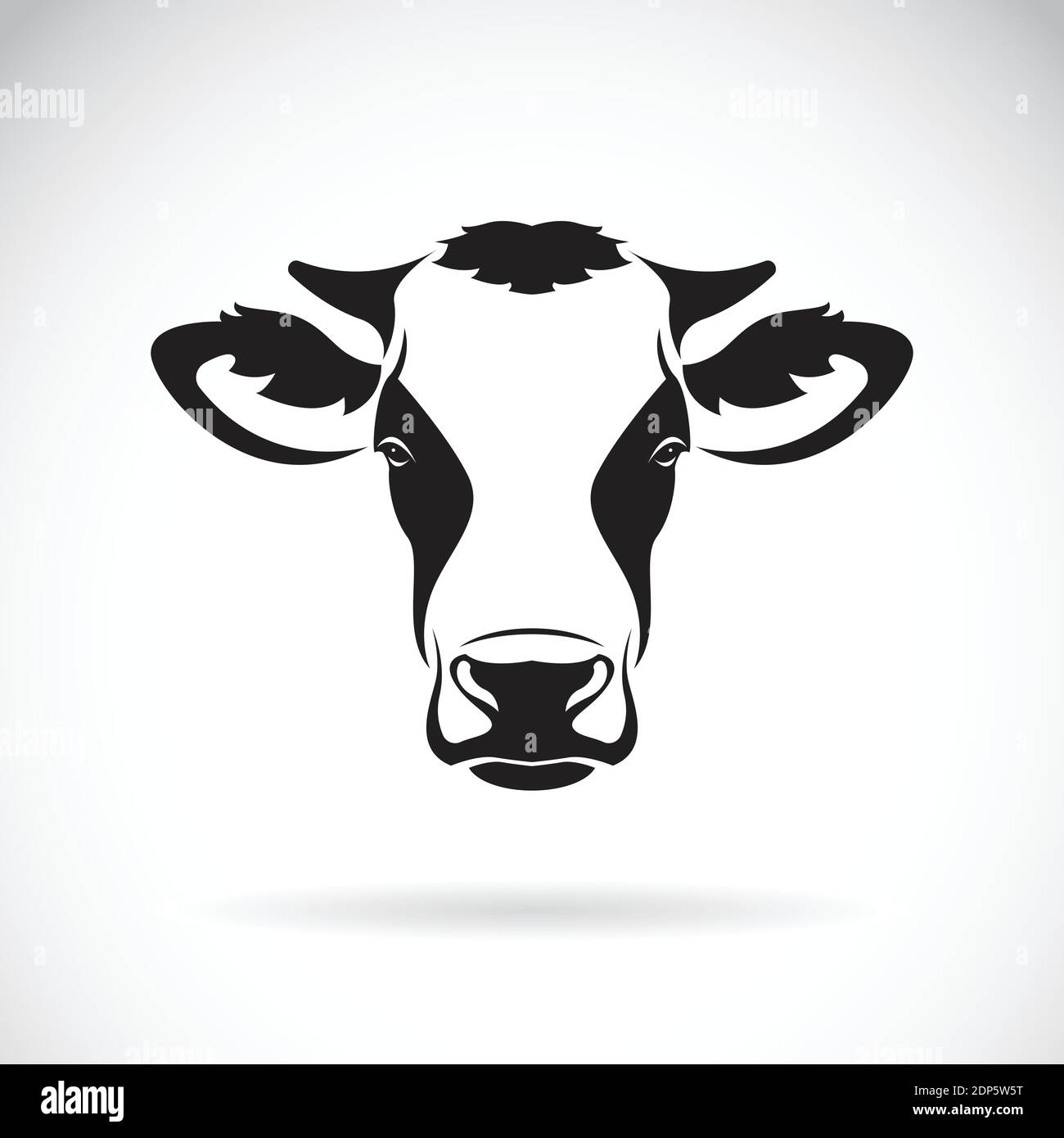 Vecteur d'une tête de vache sur fond blanc. Animal de ferme ...