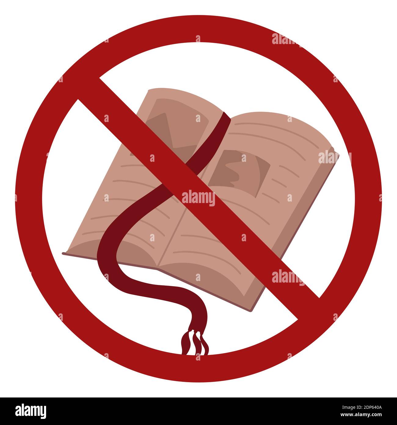 Ouvrir un livre avec un signet dans un signe interdit. Interdiction de ...