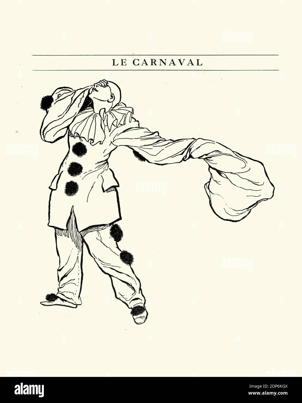 Le costume de clown de Pierrot du ballet russe Carnaval, un ballet basé ...