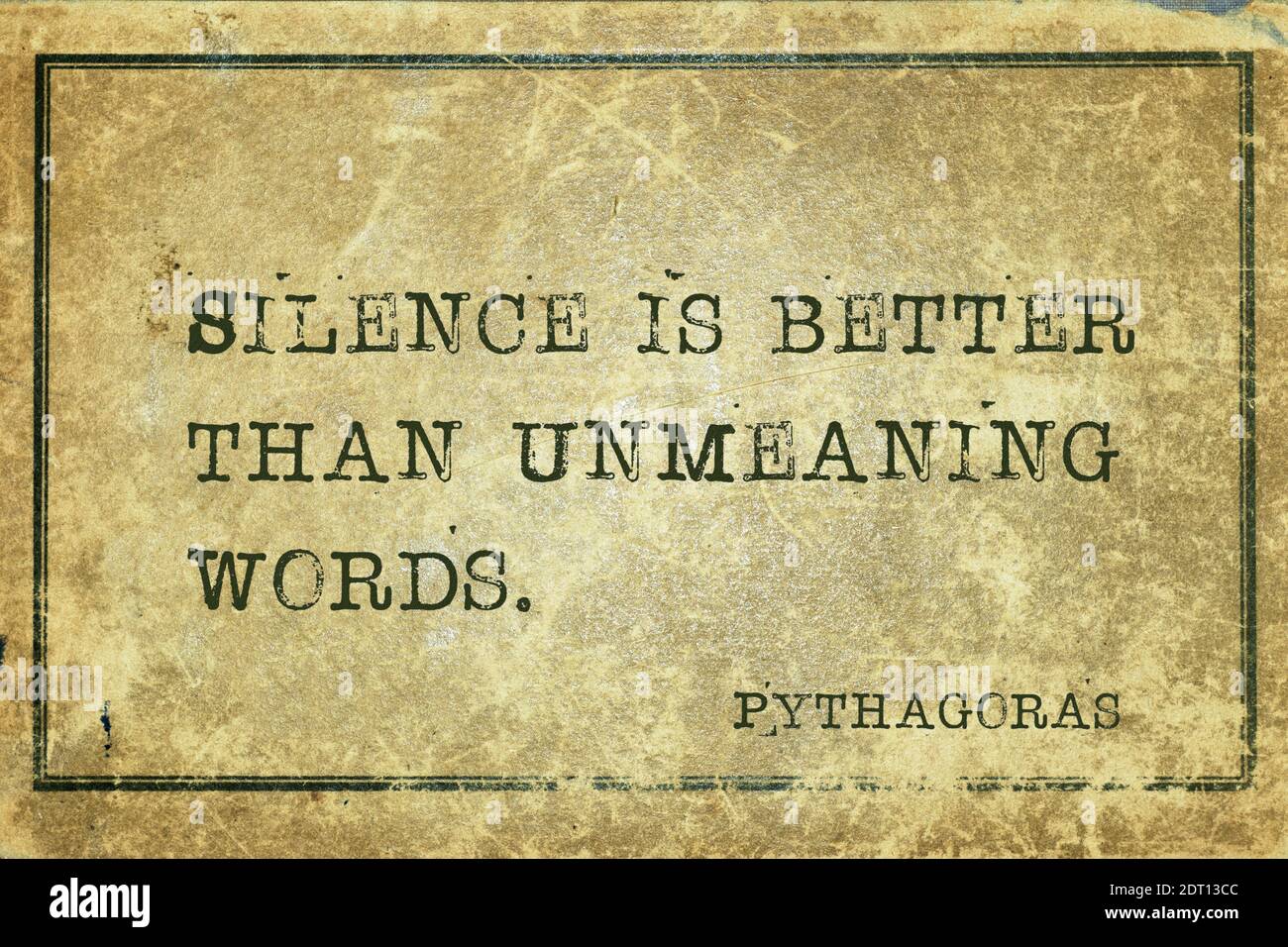 Le silence vaut mieux que les mots insignifiant - un philosophe grec ...