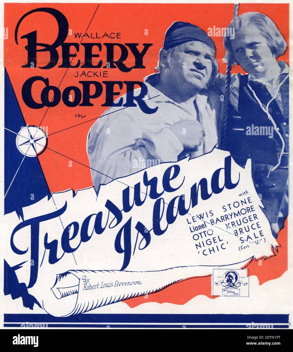 WALLACE BEERY comme long John Silver et JACKIE COOPER comme Jim Hawkins ...