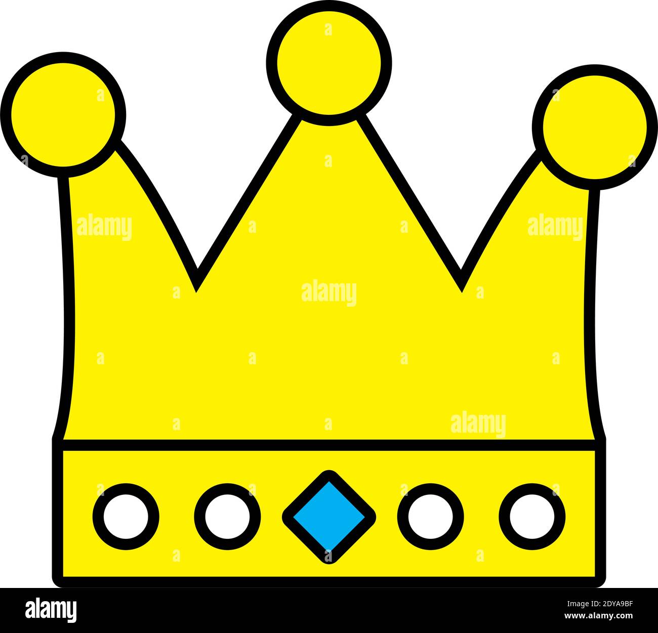 L'icône de la couronne de la reine sur fond blanc, un design coloré ...