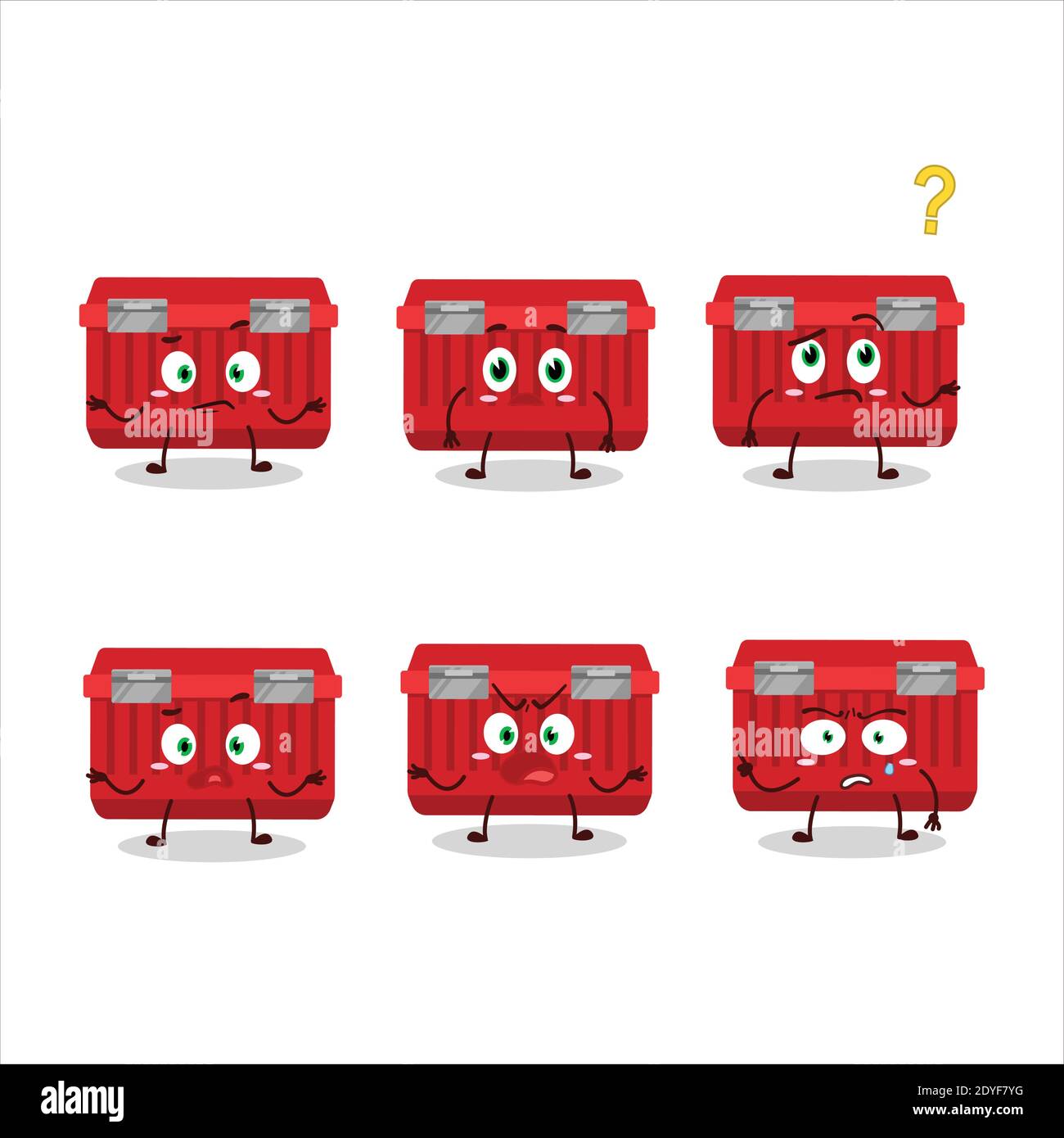 Personnage de dessin animé de boîte à outils rouge avec quelle ...