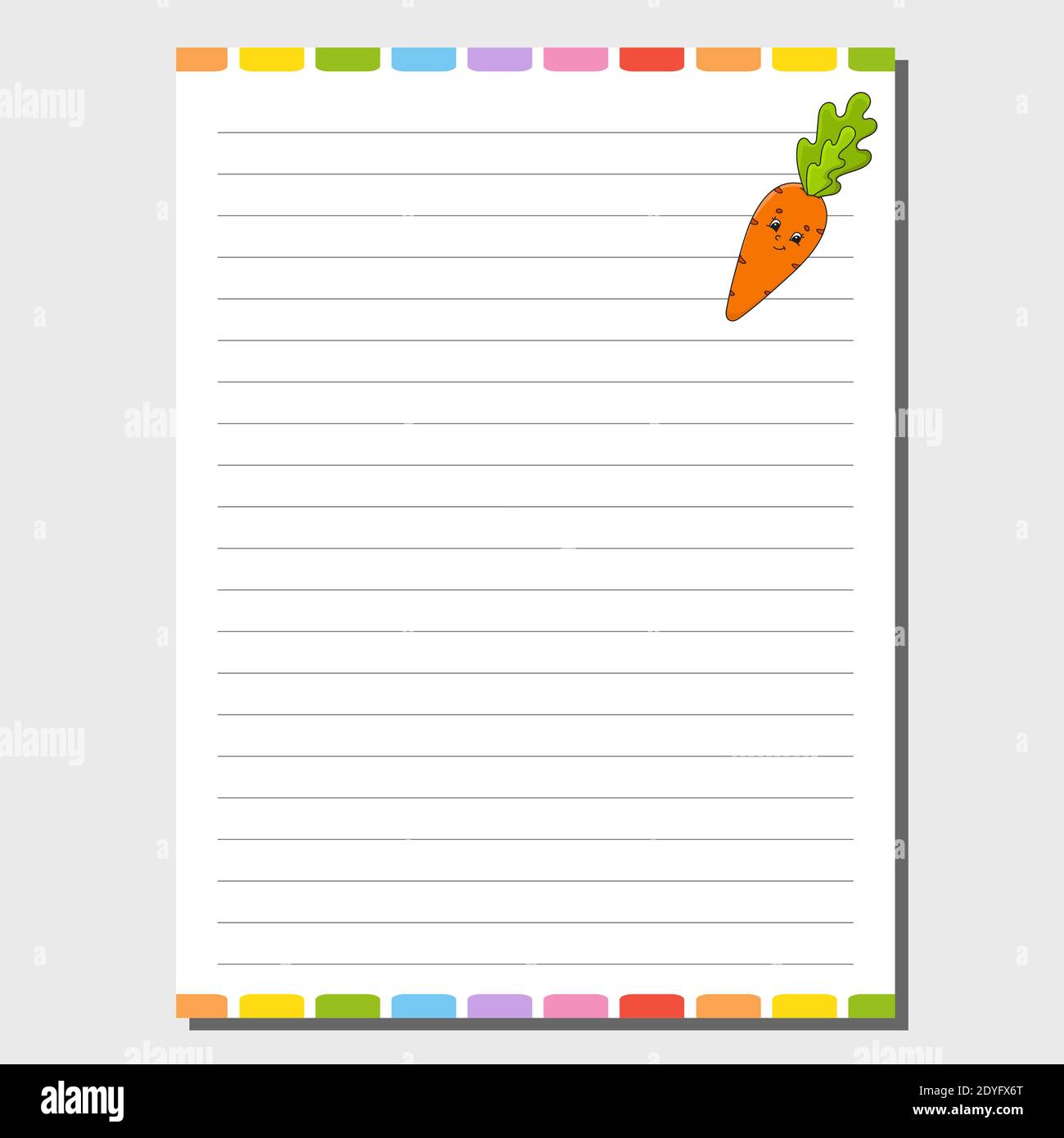 Modèle de feuille pour bloc-notes, bloc-notes, agenda. Caractère drôle ...