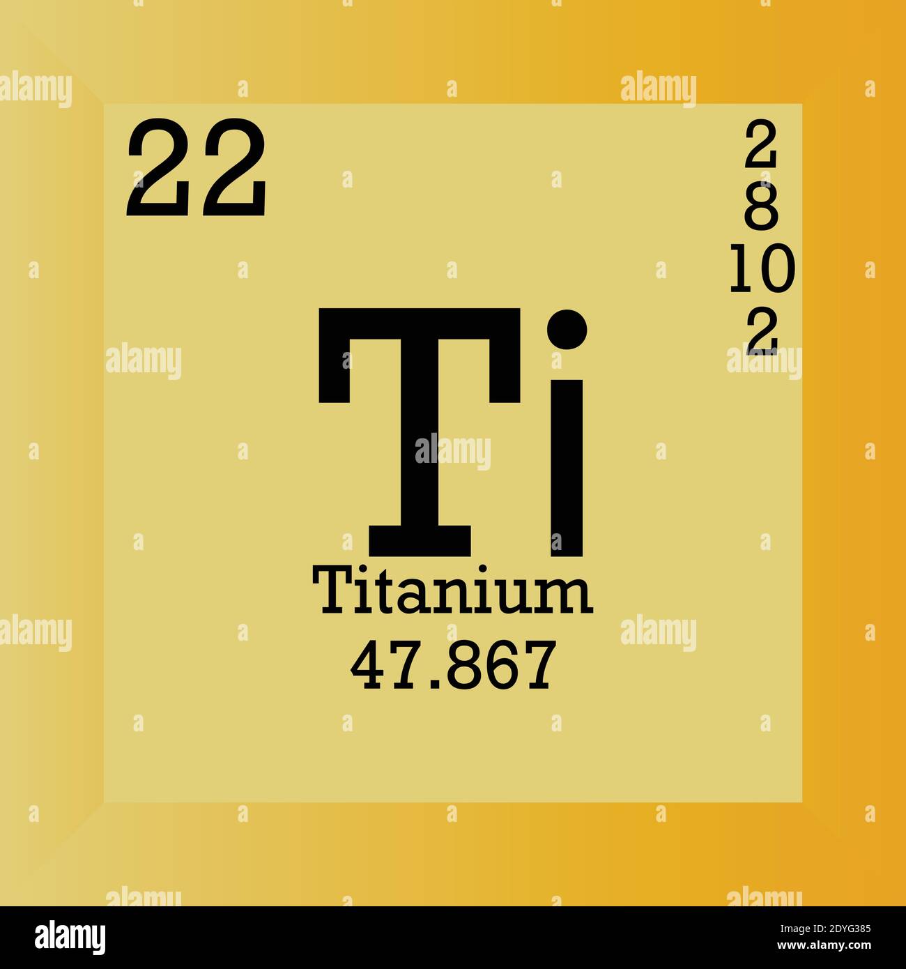 Tableau périodique des éléments chimiques en titane TI. Illustration à ...