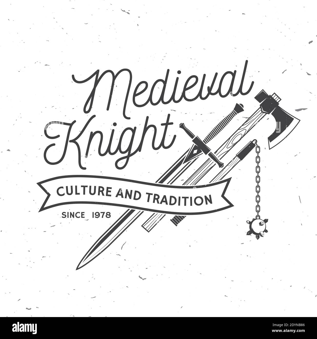 Motif chevalier médiéval et emblème du club historique. Illustration ...