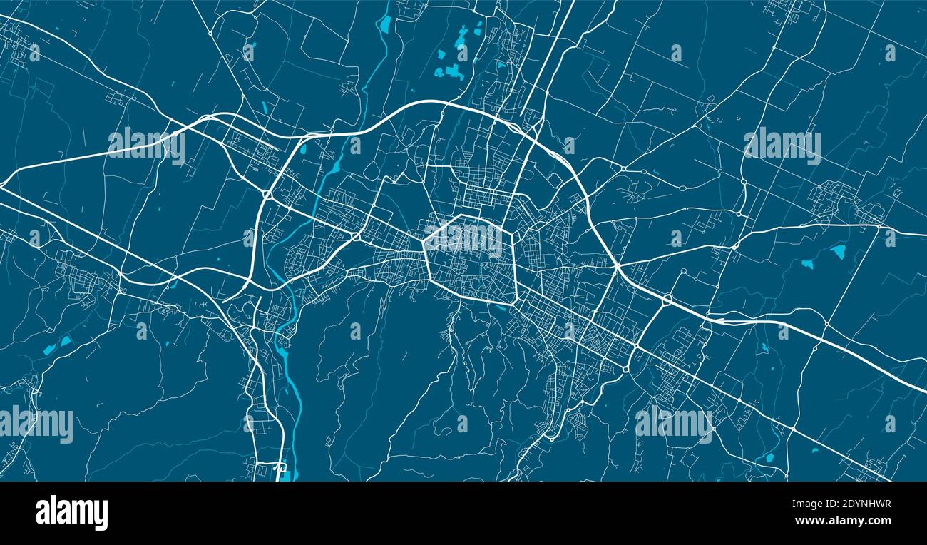 Carte vectorielle de Bologne. Illustration d'une affiche de plan de rue ...