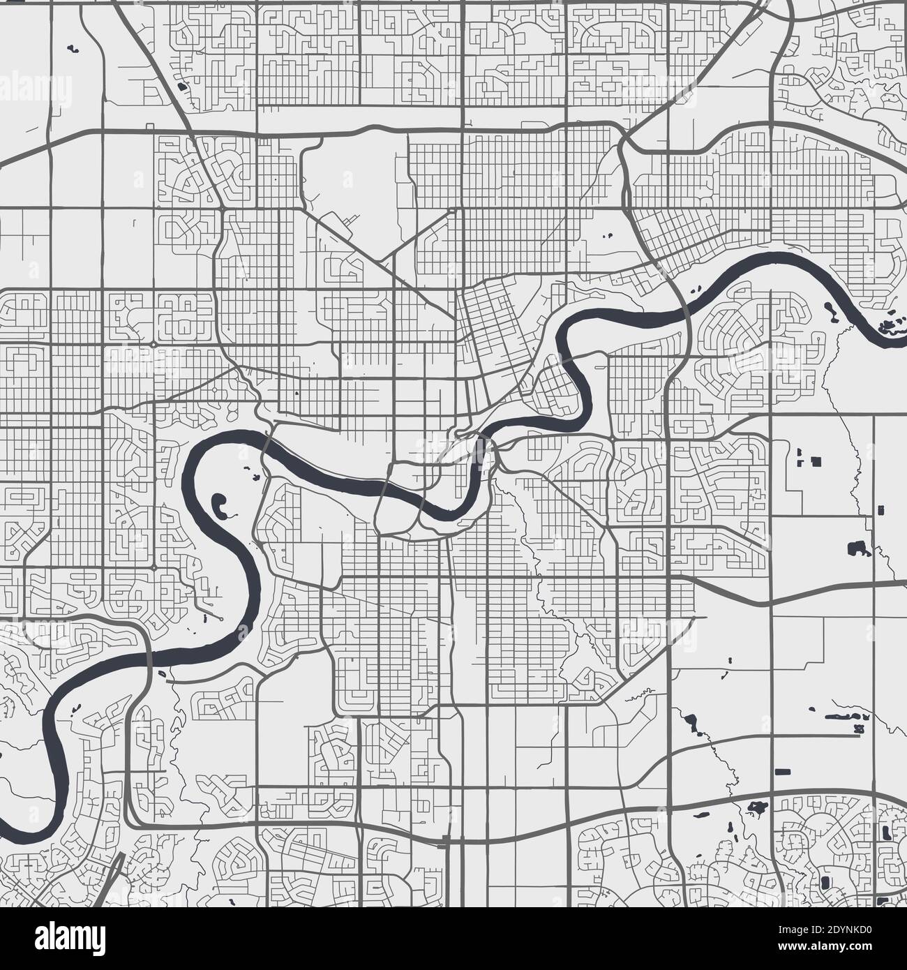 Carte de la ville urbaine d'Edmonton. Illustration vectorielle, affiche ...