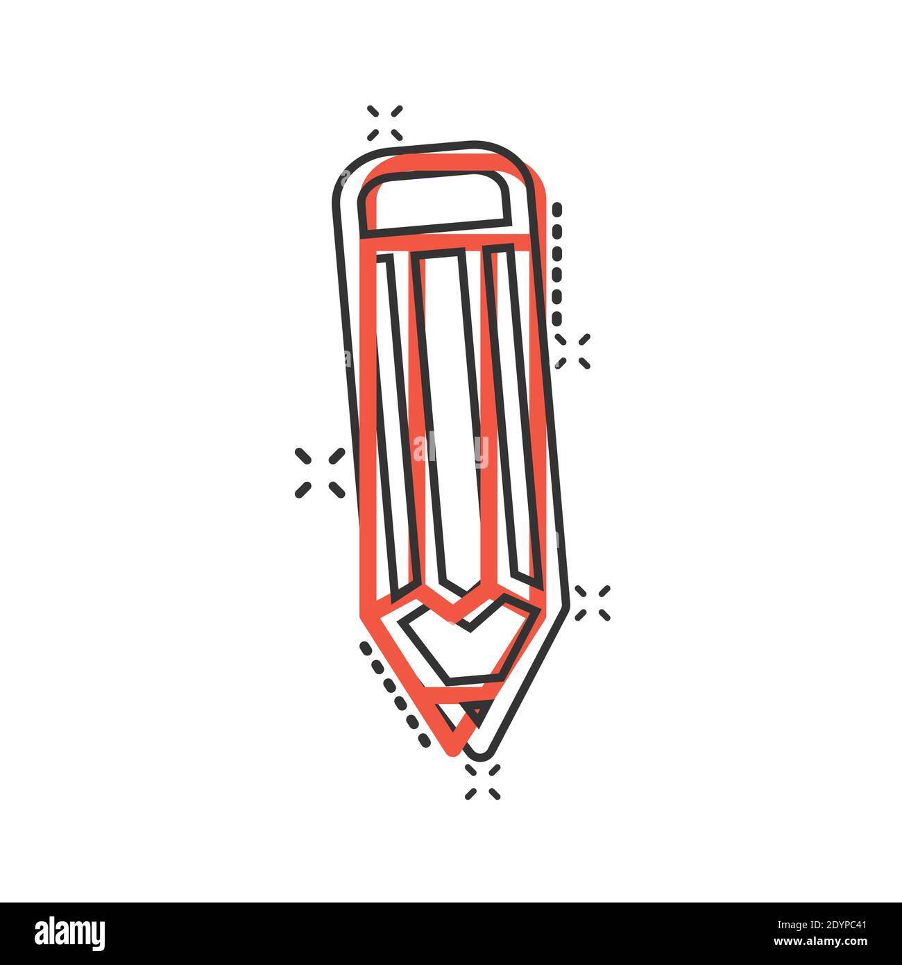 Icône crayon dans le style comique. Illustration vectorielle de dessin ...