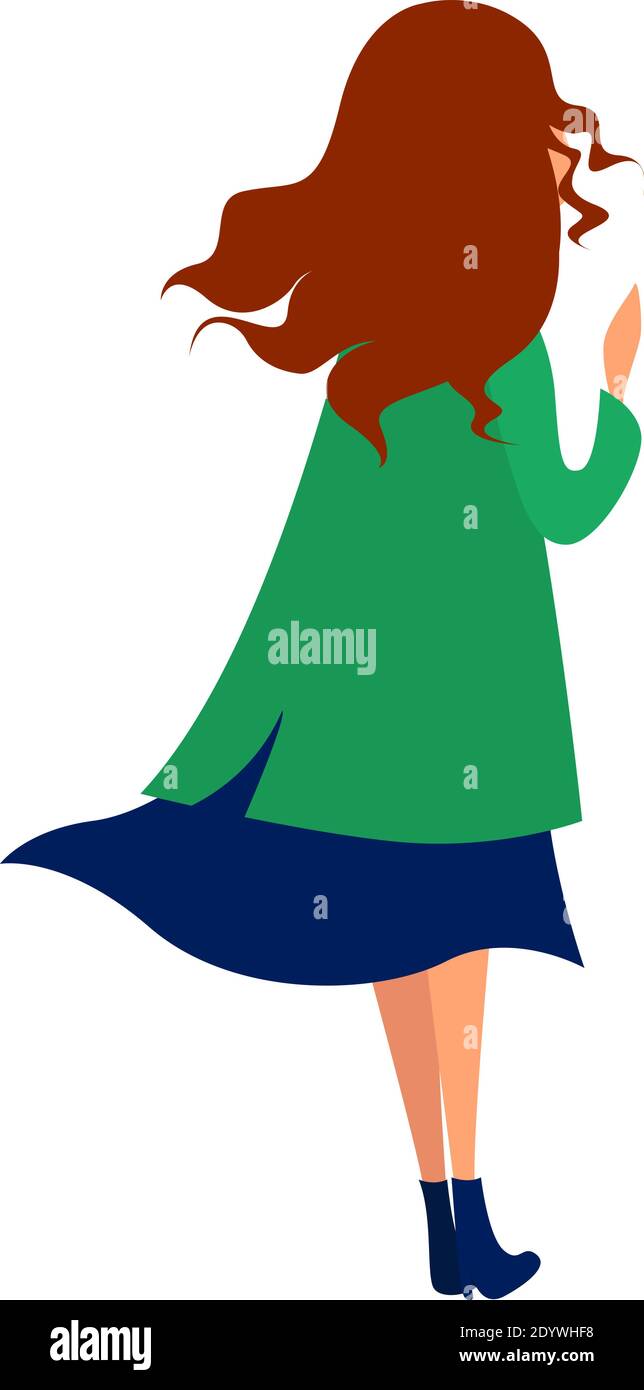 Femme disant au revoir Banque d'images vectorielles - Alamy