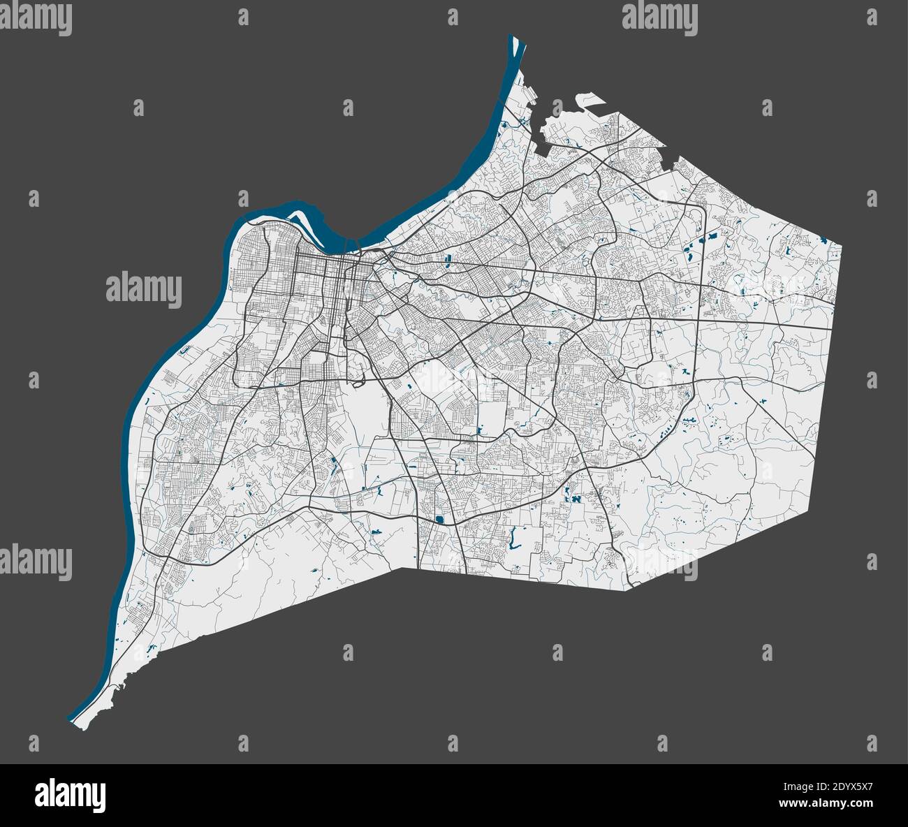 Carte de Memphis. Carte détaillée de la zone administrative de Memphis ...